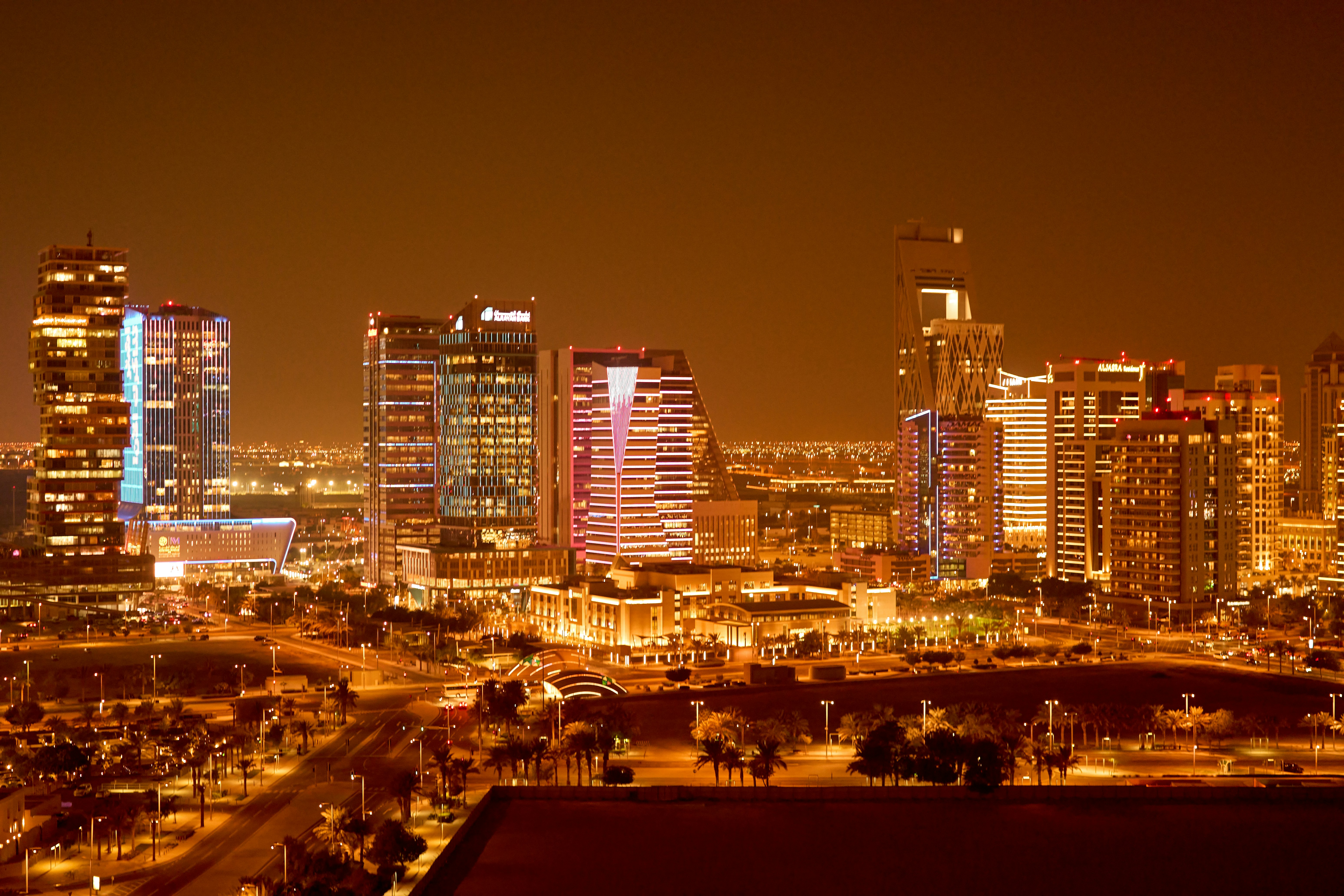 Golden Hour Skyline: City Lights Embrace the Horizon