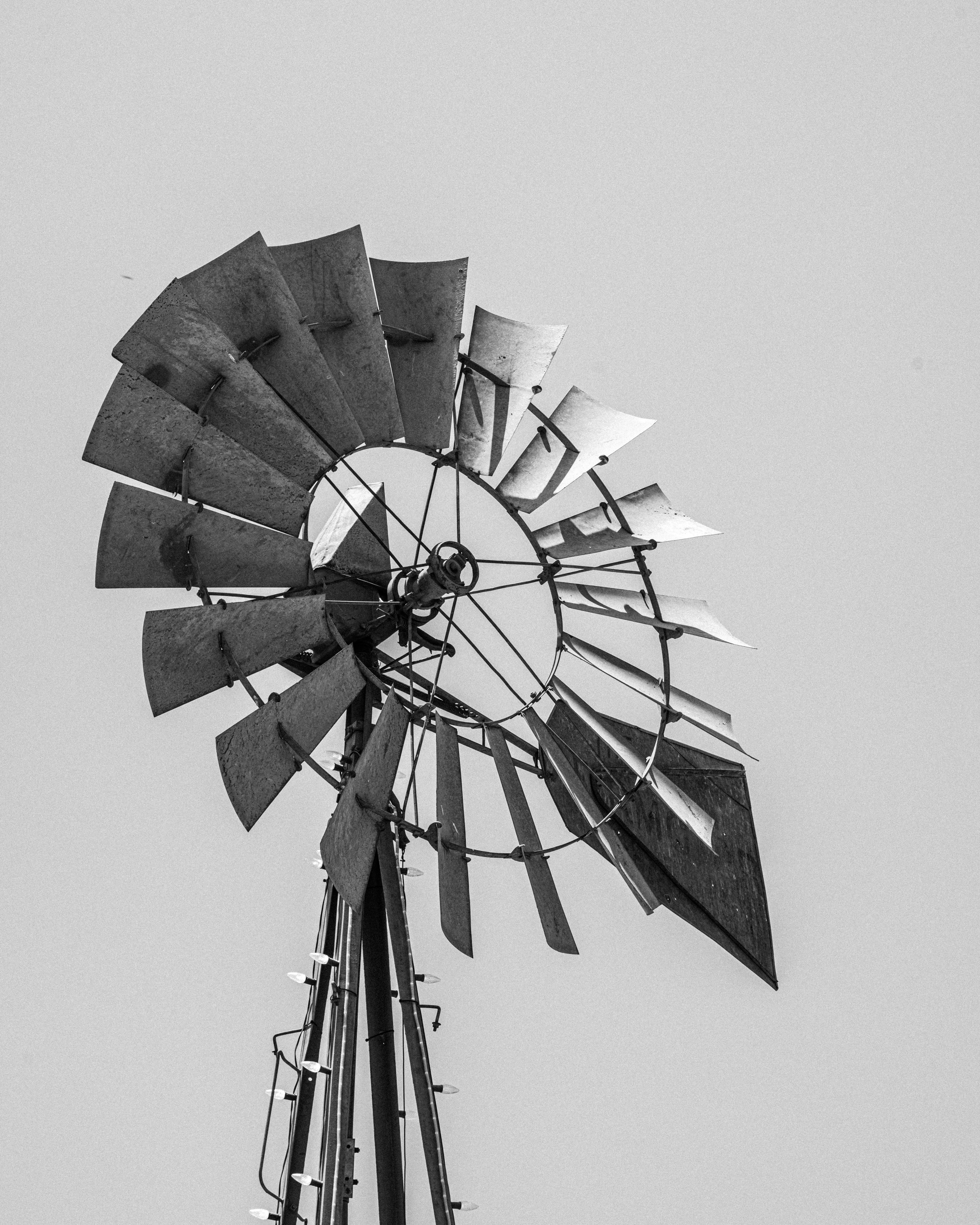 Windmill Portrait: A Weathered Helix Reaching for the Sky