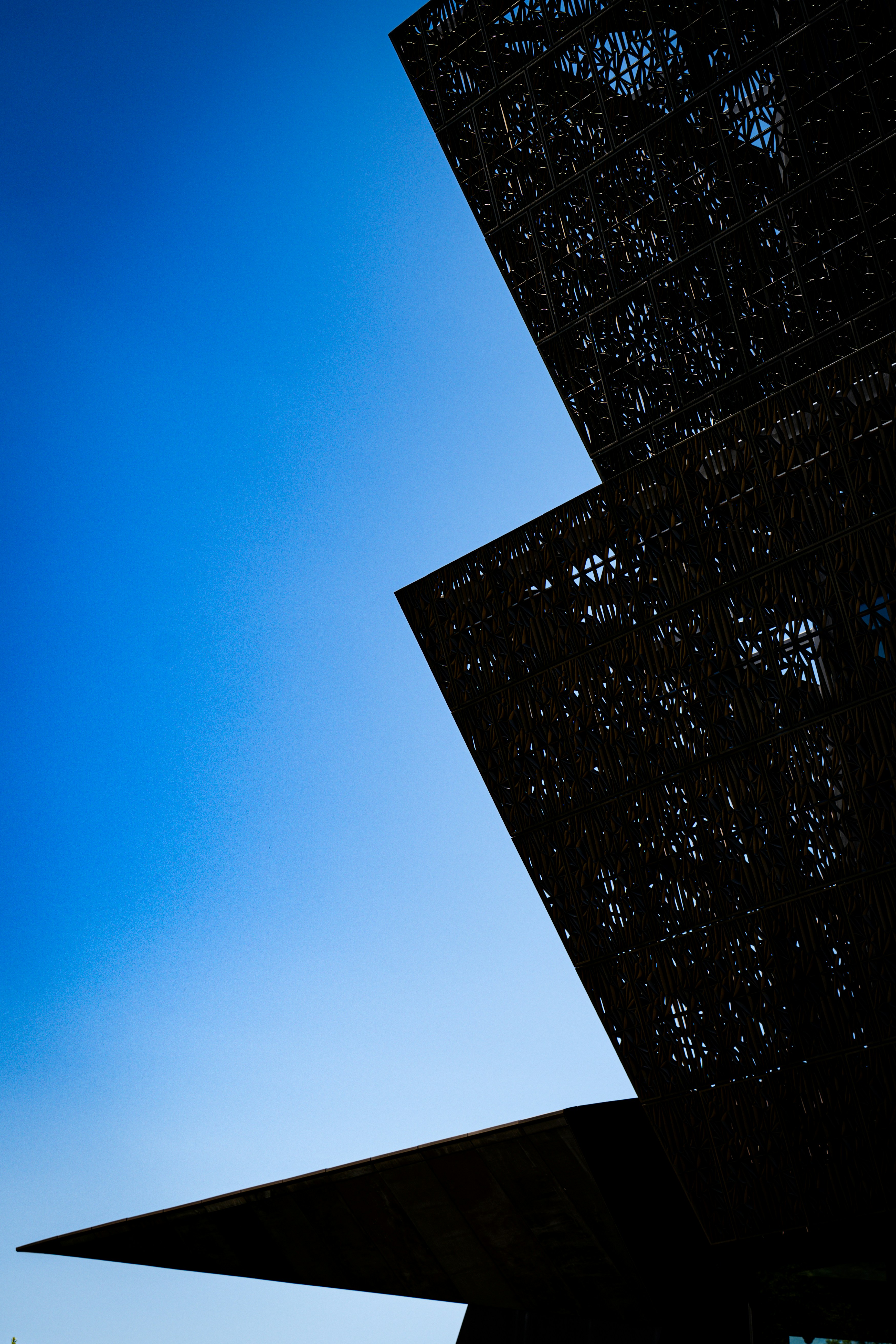 Angular Lattice Against a Clear Blue Void