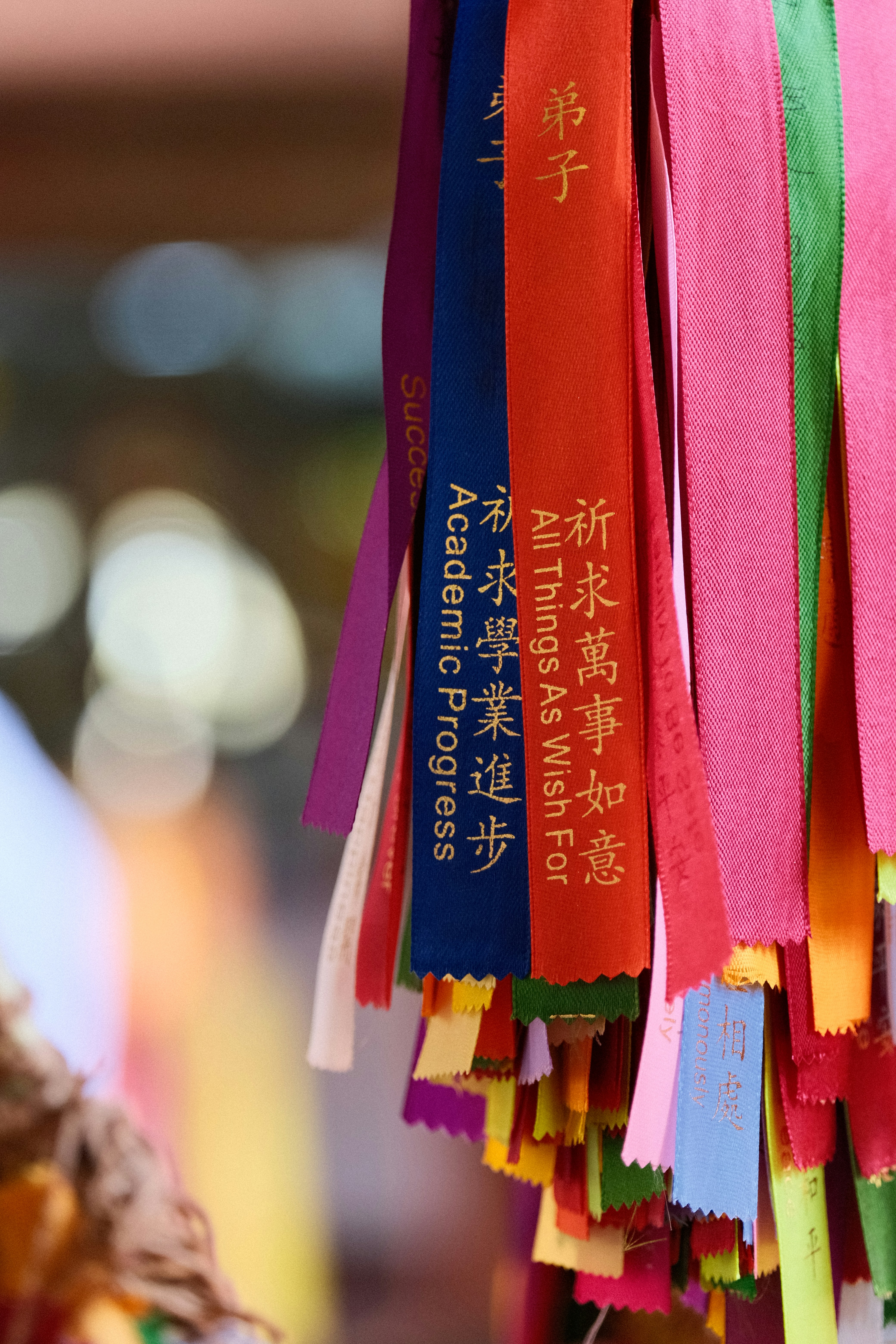 Whispers of Color: Prayer Ribbons in the Festive Corridor