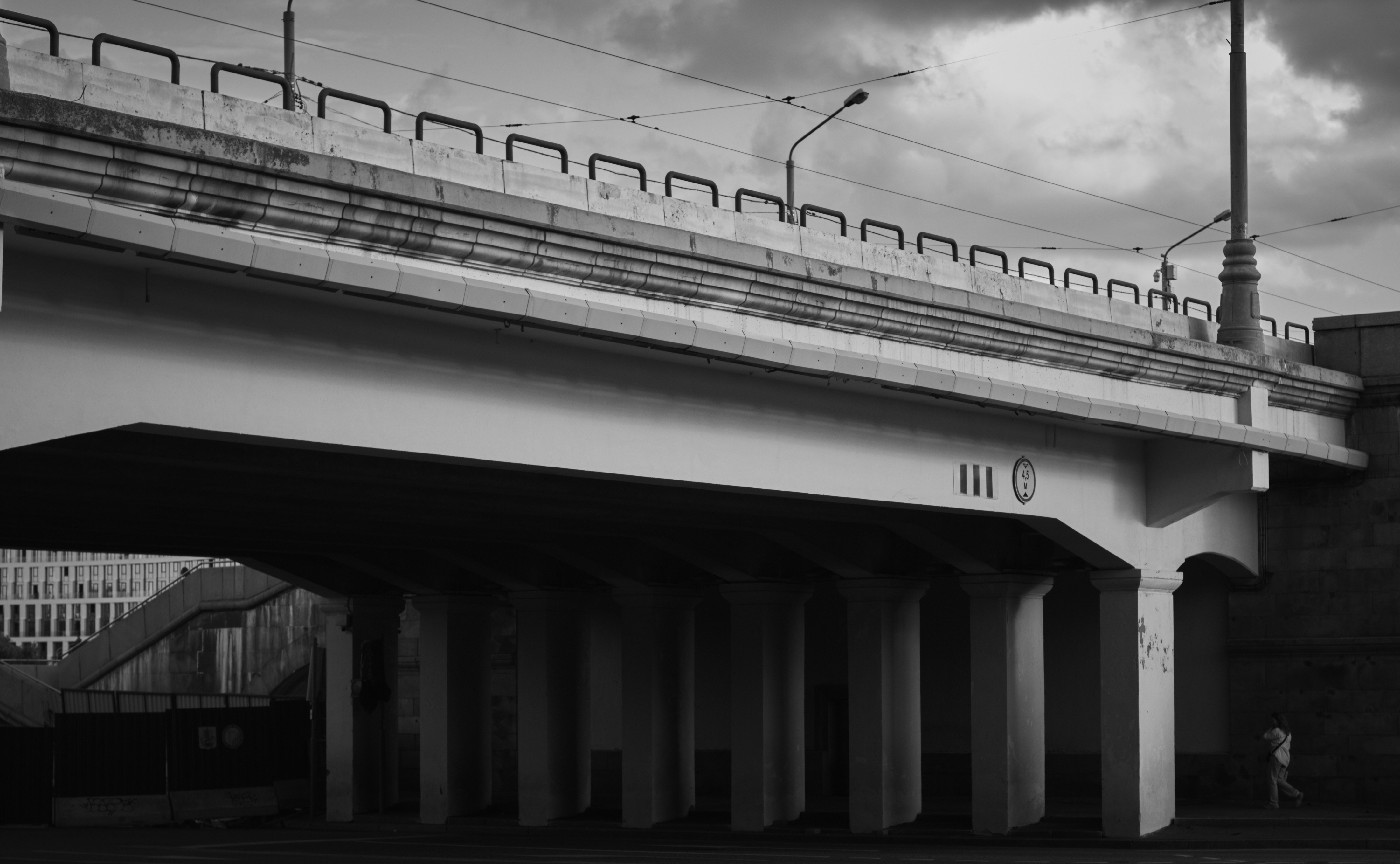 Under the Bridge: Quiet Geometry in Black and White