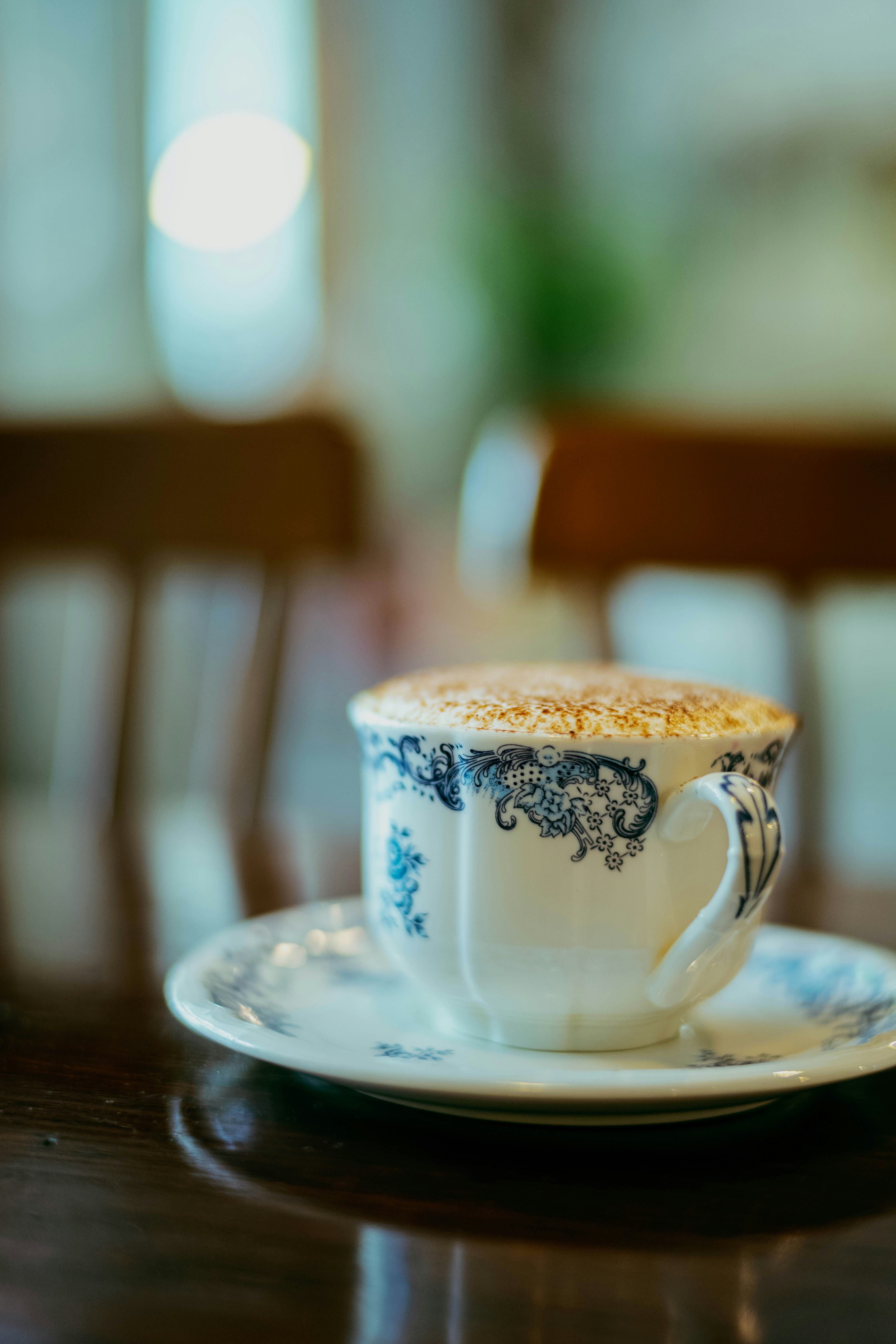 Cup of Calm: A Delicate Blue-and-White Moment