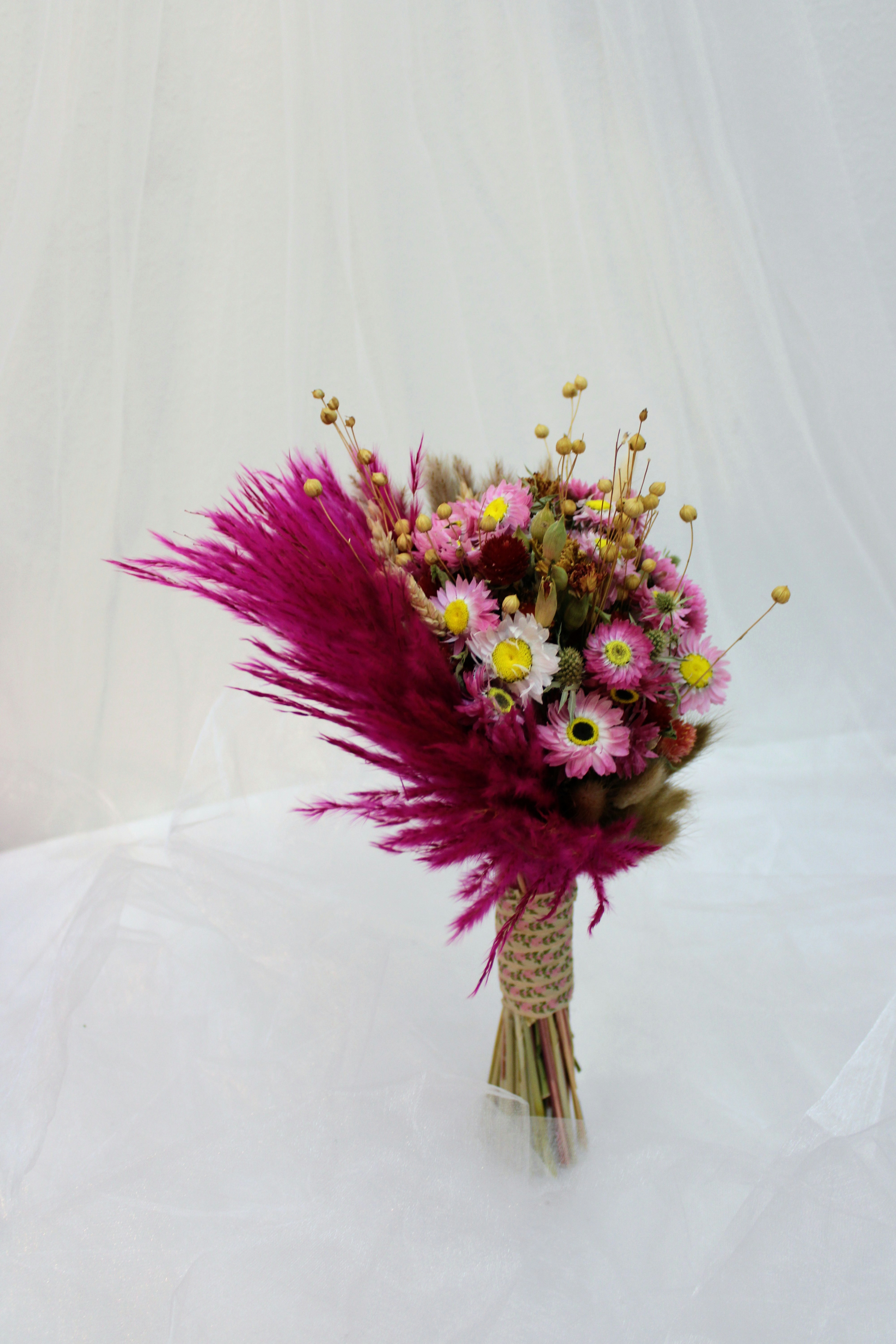 Blush and Magenta Bouquet in Soft Backdrop