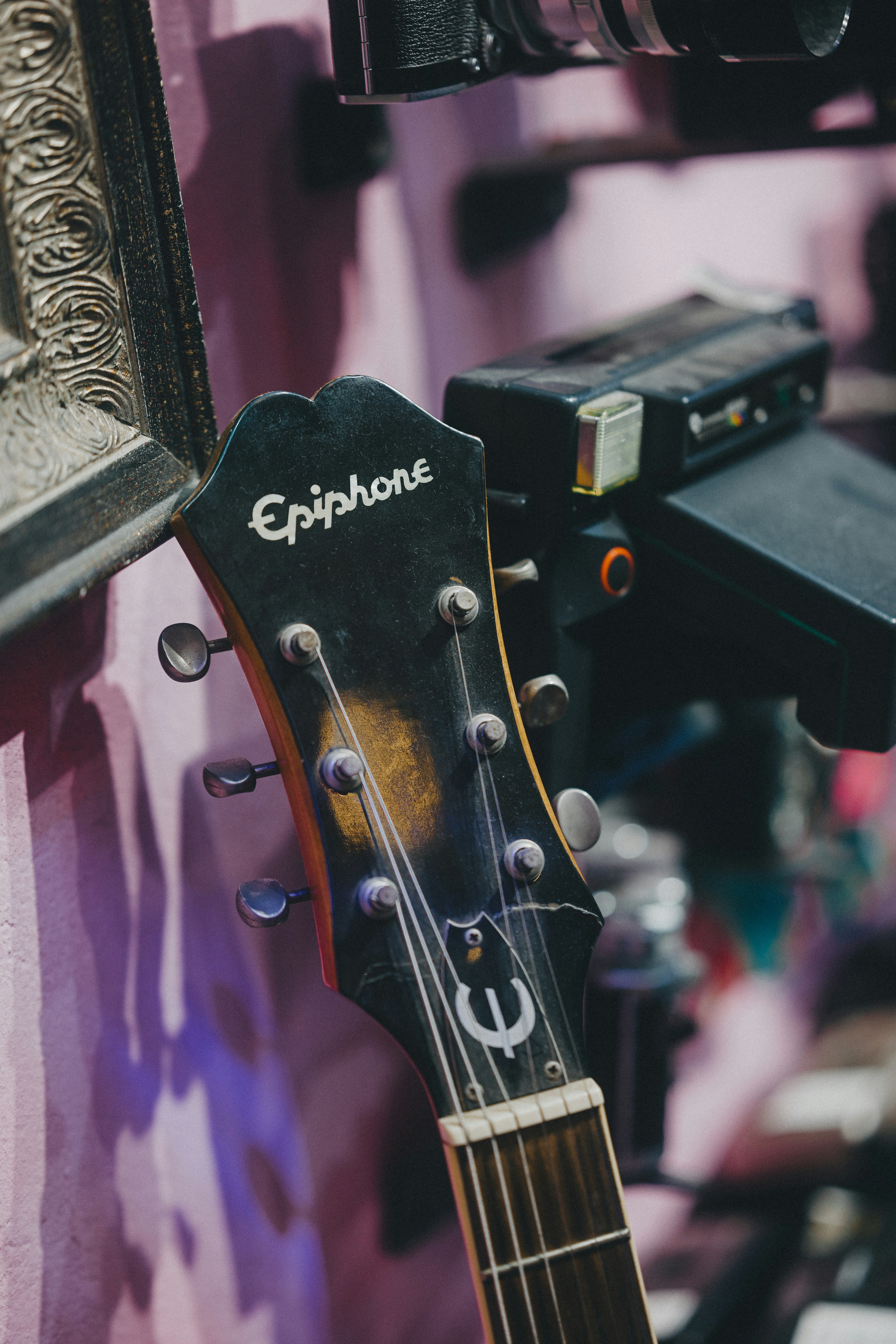 Epiphone Roots: A Guitar Portrait in Neon Indigo