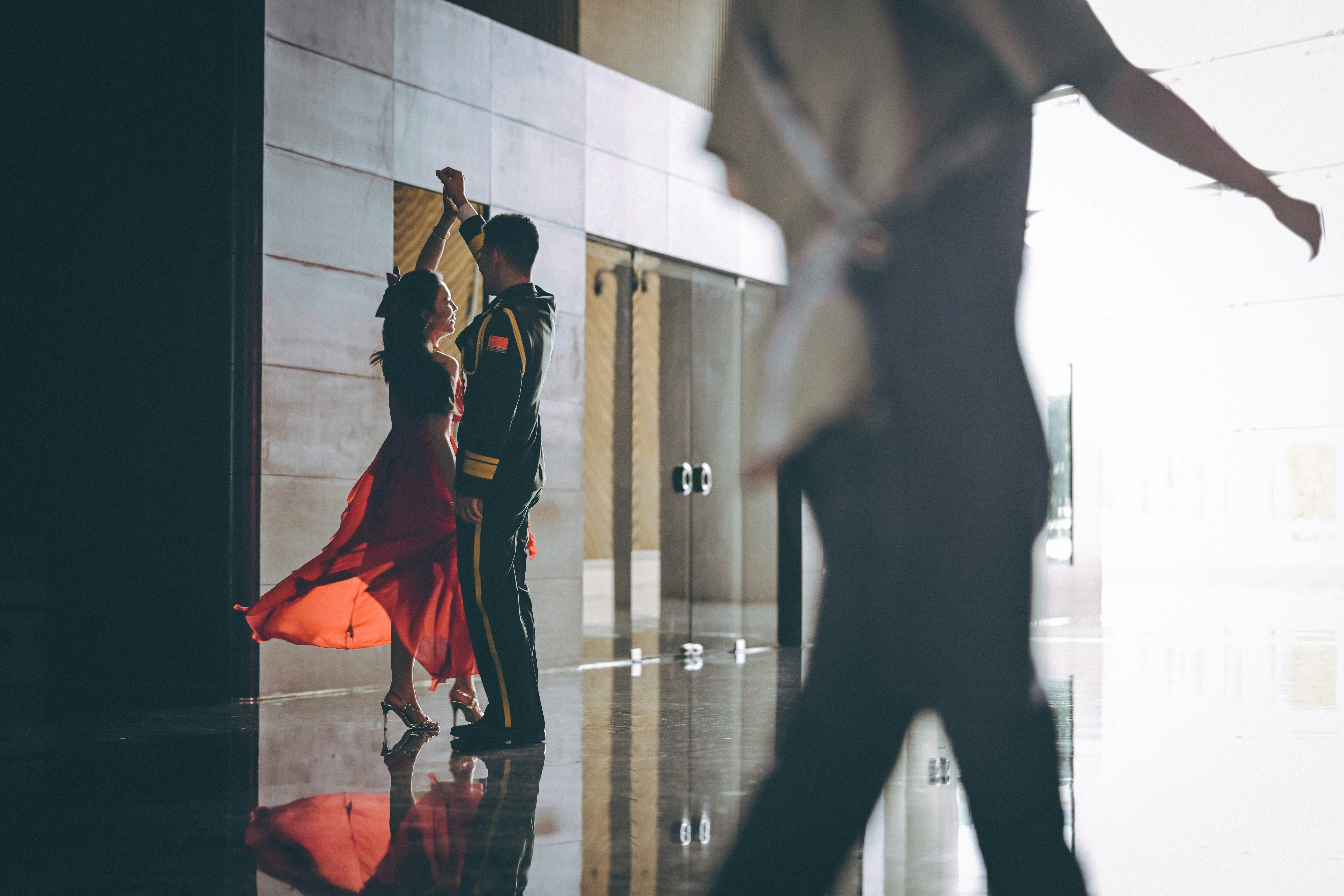 Dramatic Ballroom Echoes: Partners in Motion