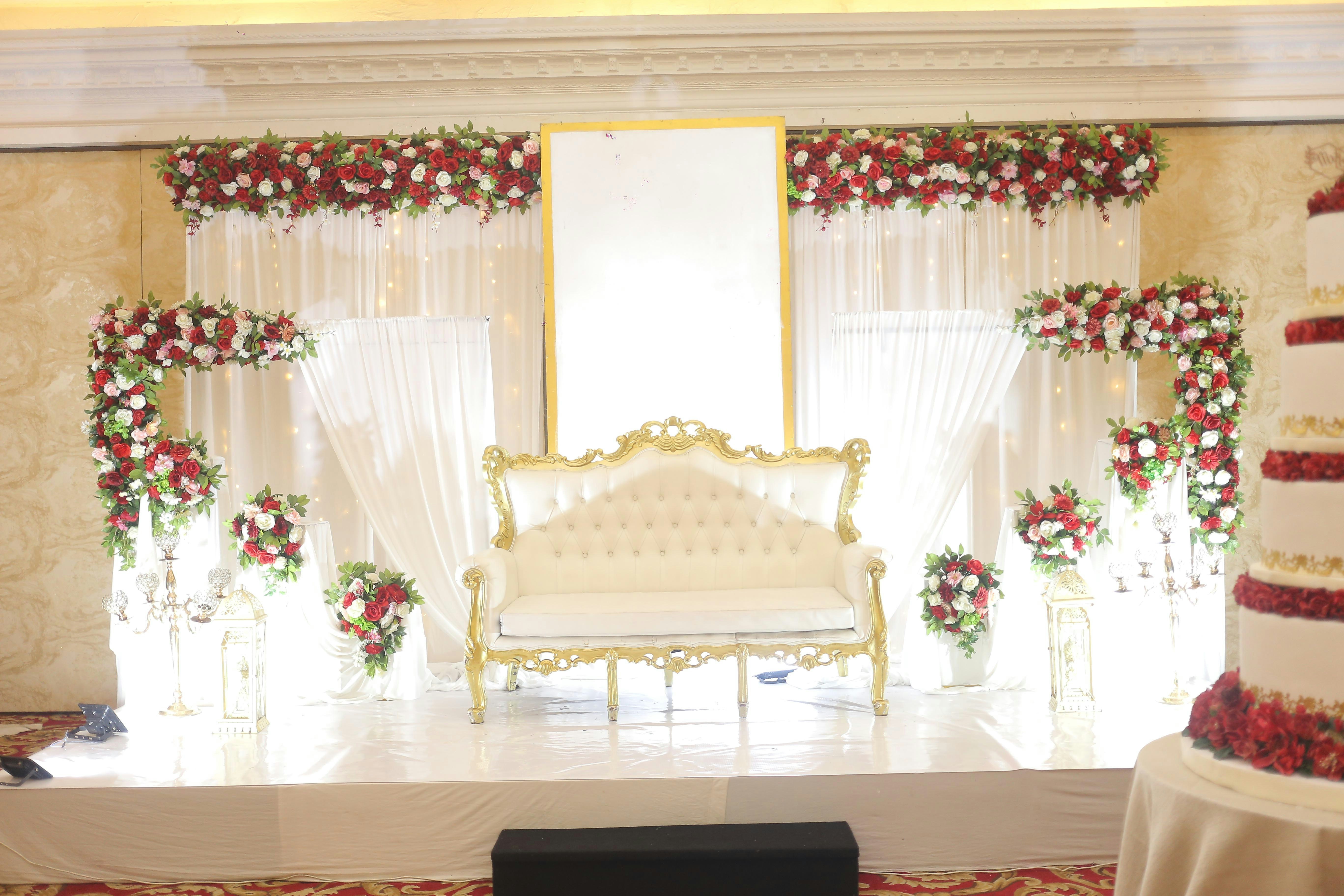 Regal Bride-and-Groom Spotlight on an Ornate Stage