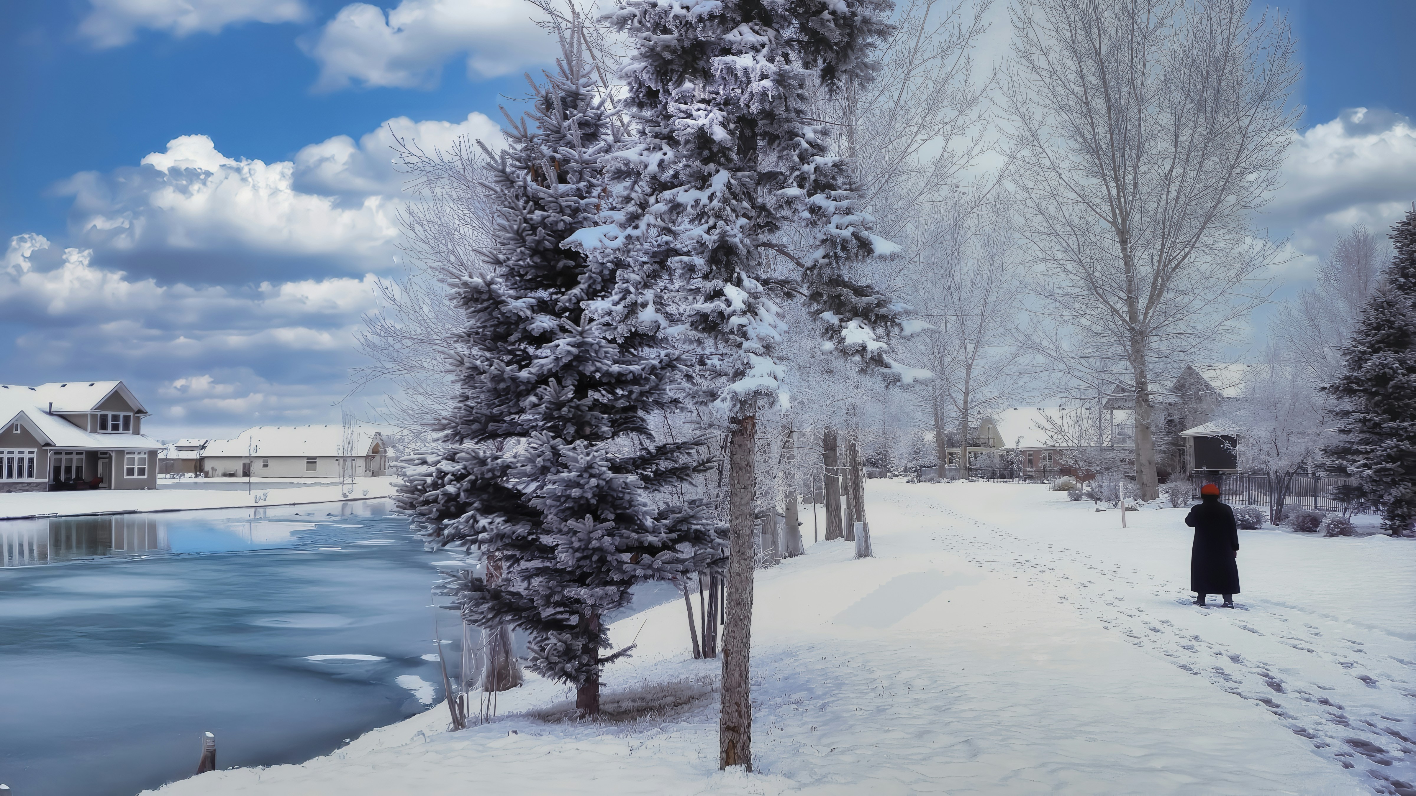 Snowy Lanes and Quiet Waters