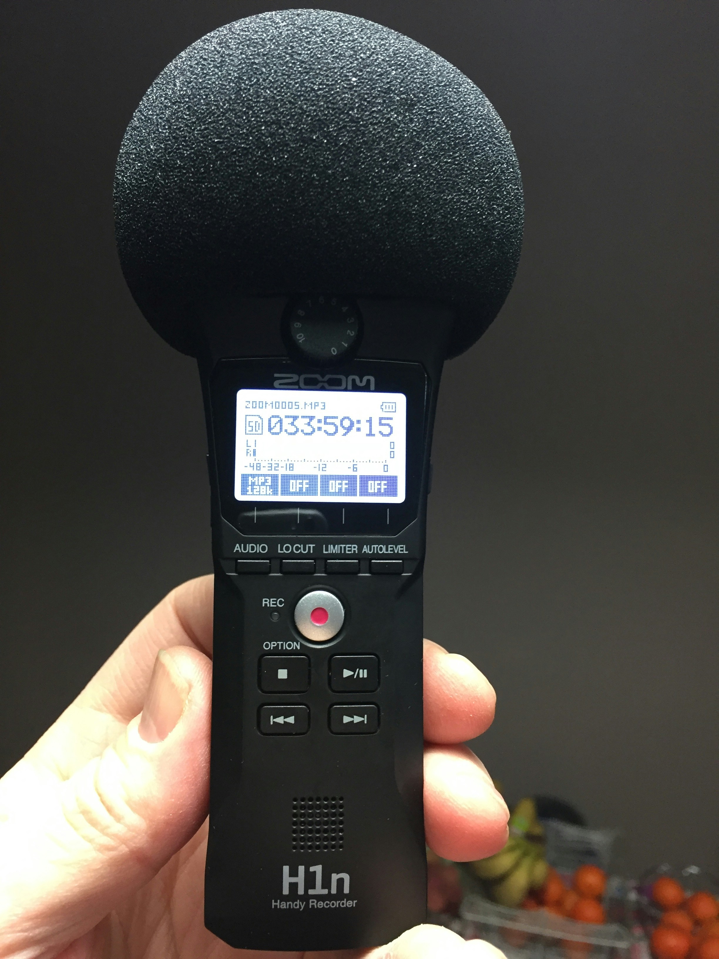 Handheld Zoom: A Handy Recorder Captured in Focus