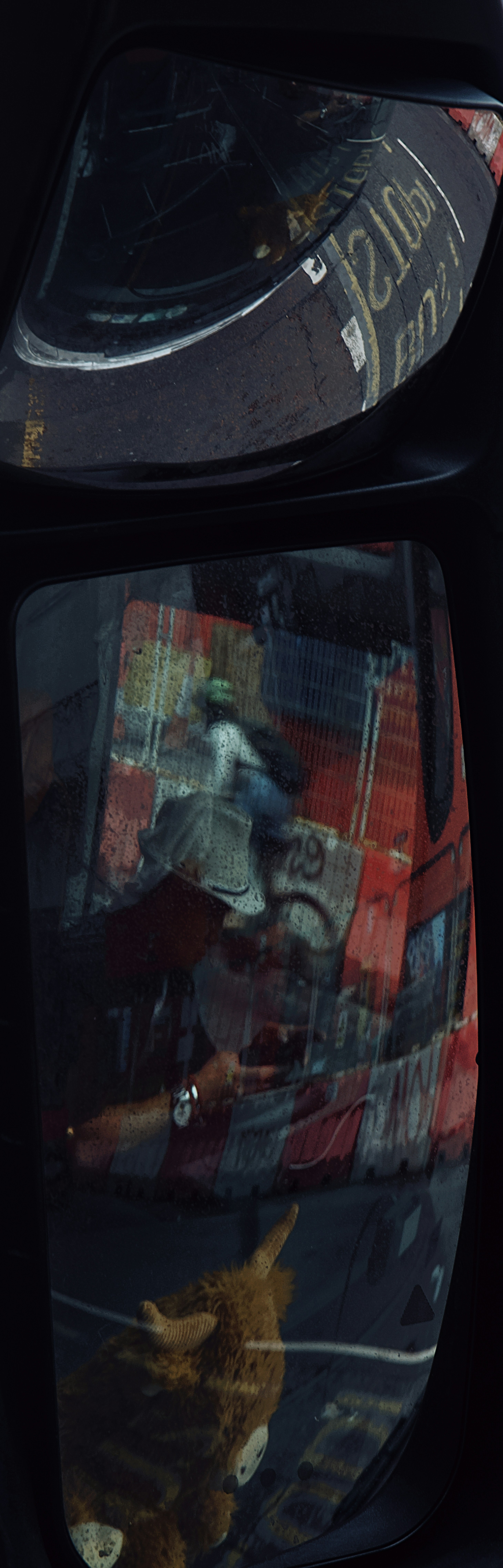 Reflections in a Curved Window: Urban Graffiti Meets Toy Plush