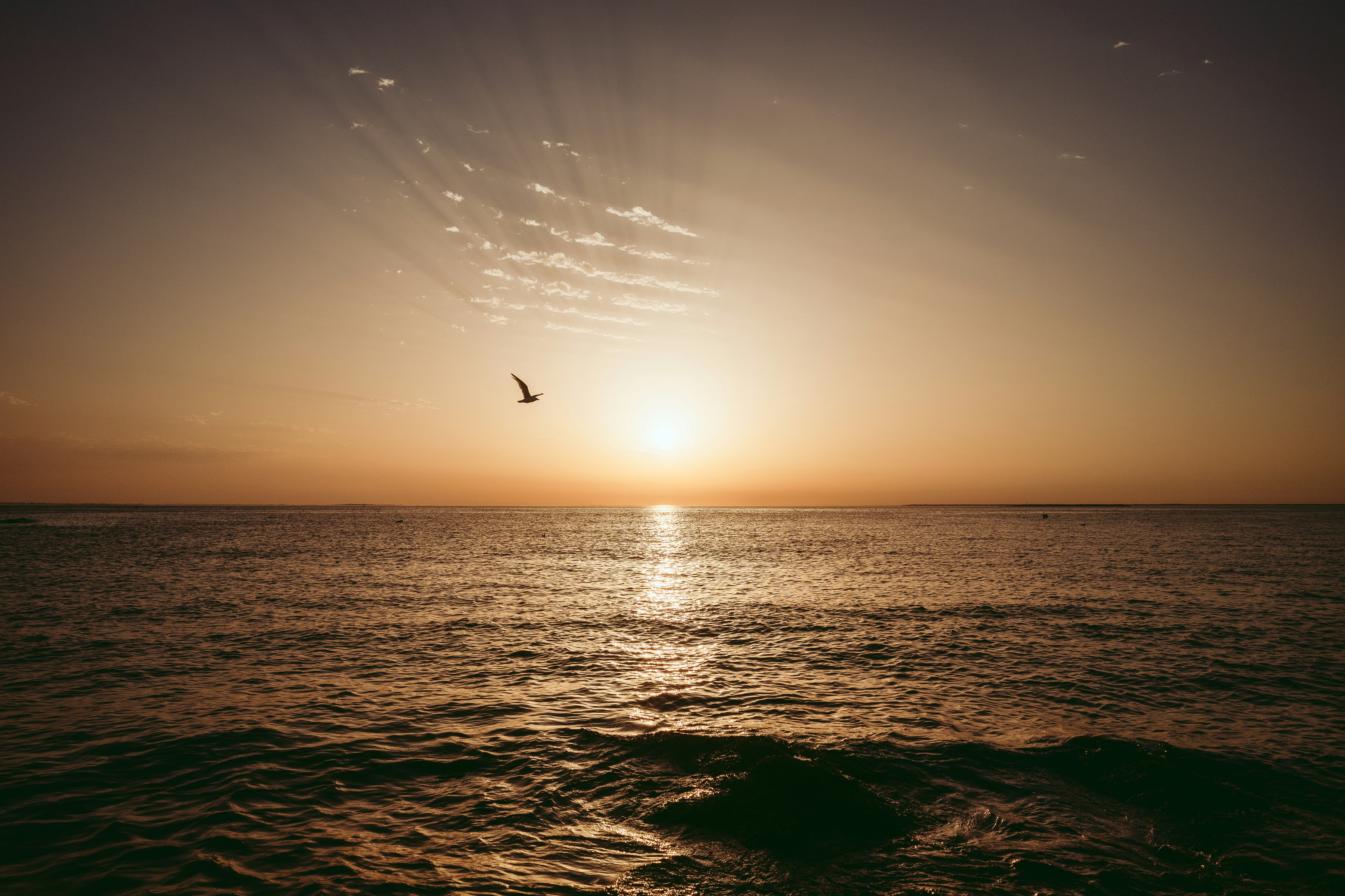 Silent Horizon: Sunset over a Quiet Sea
