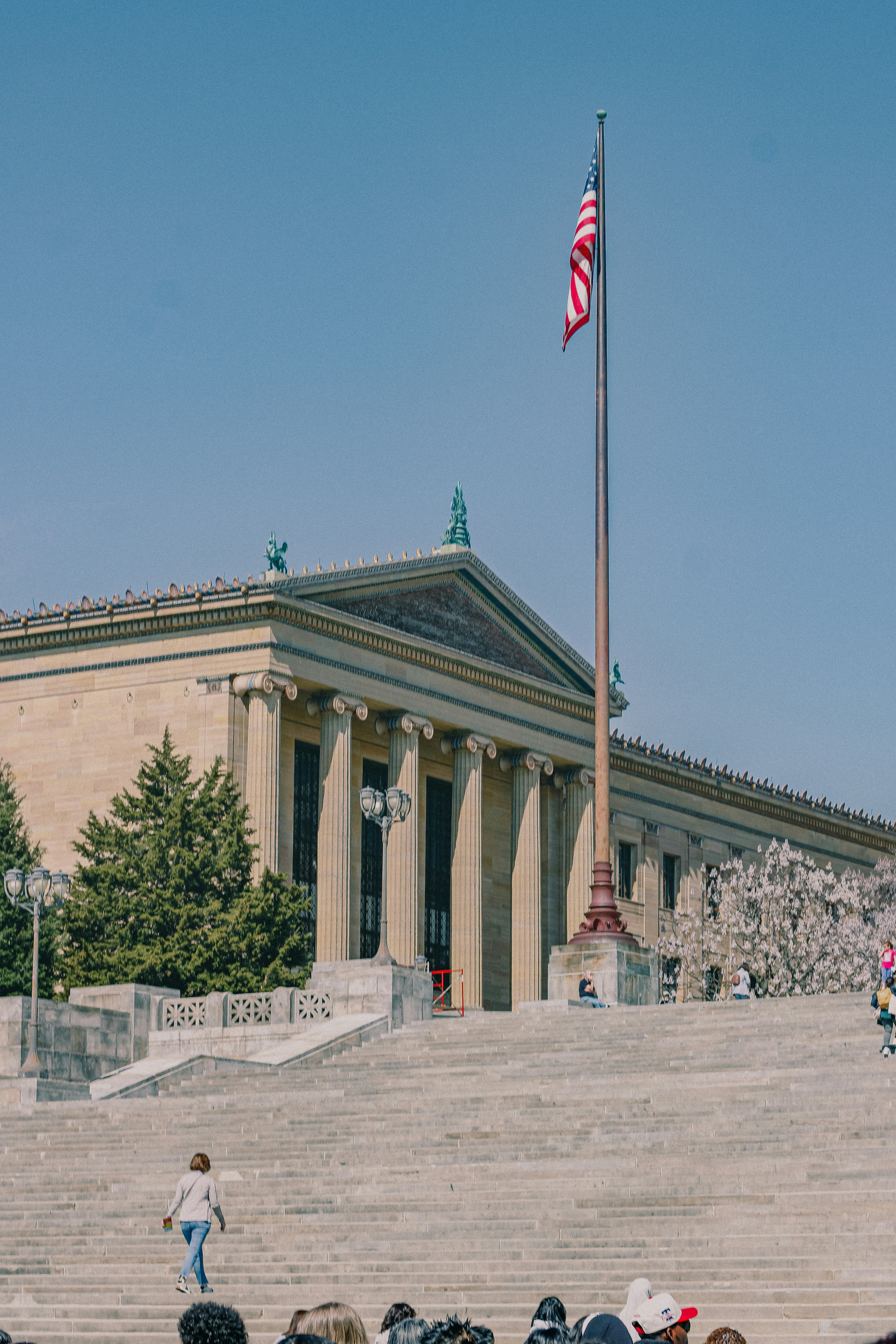 Flagpole Oversteps: Stairs and Classical Facade of a National Monument