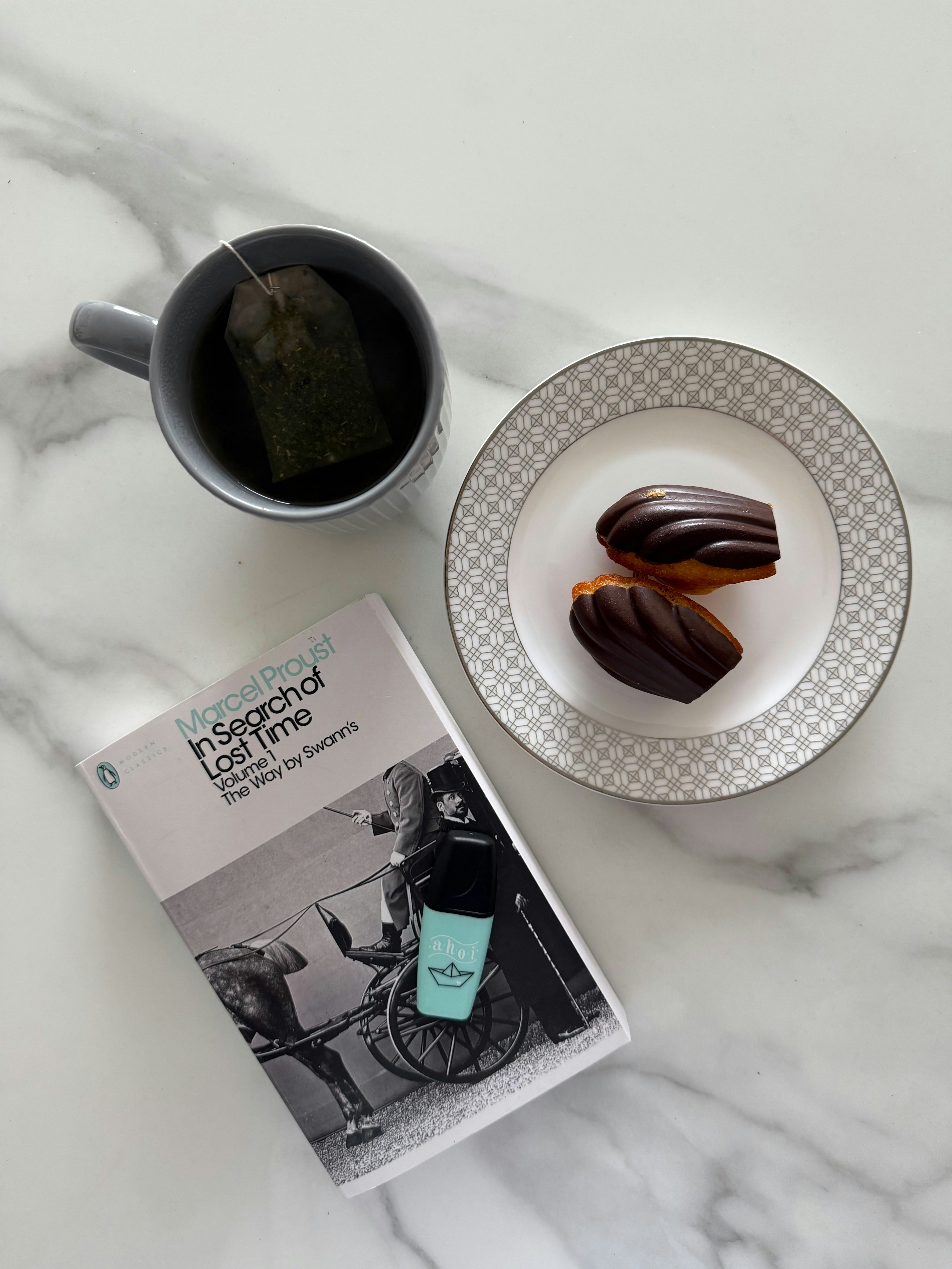 Apron of Calm: A Quiet Morning Tea with a Book and Pastries
