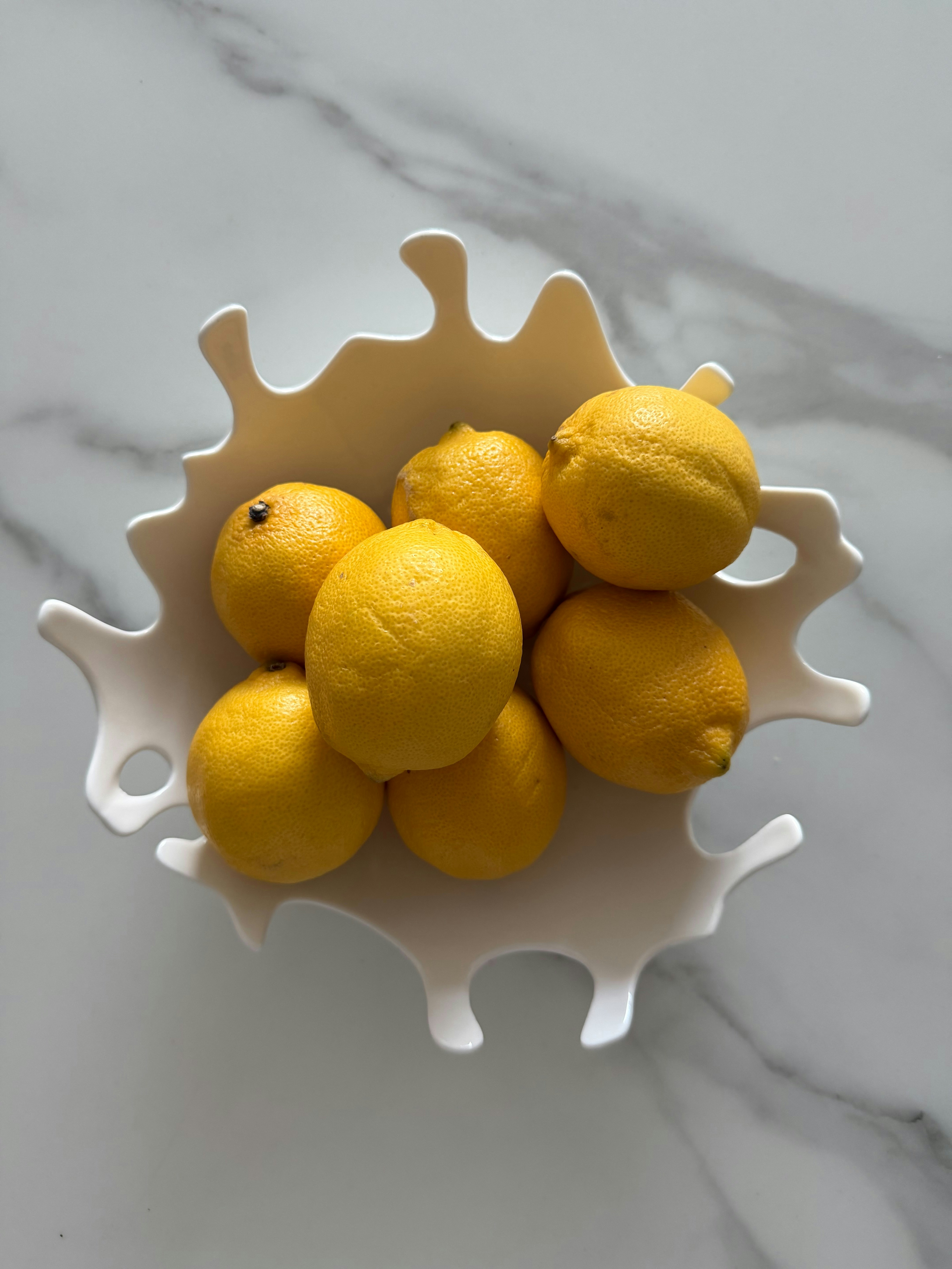 Lemons in a Frigid Crown: A White Ceramic Splash