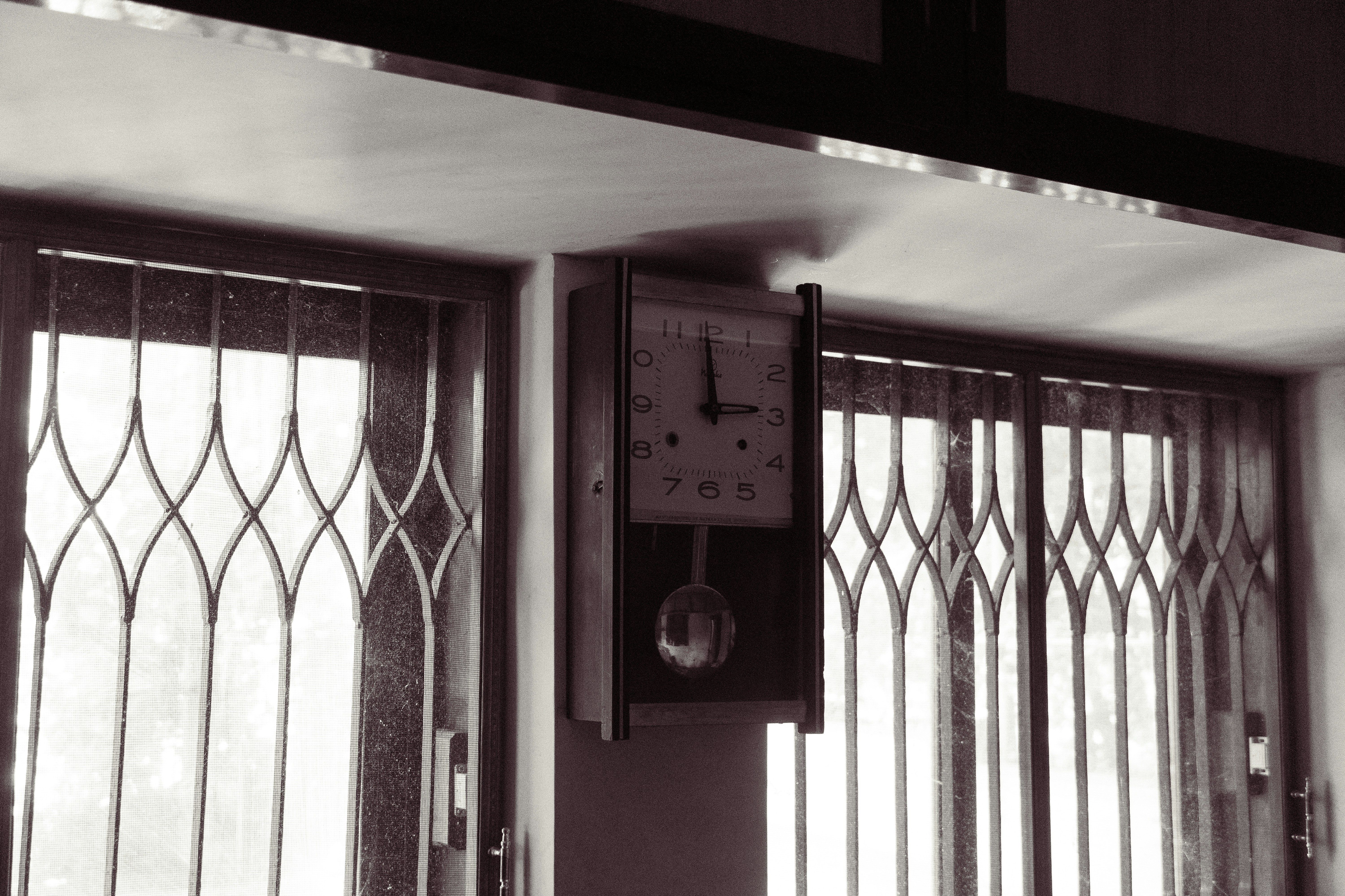 Old Clock in a Quiet Hallway