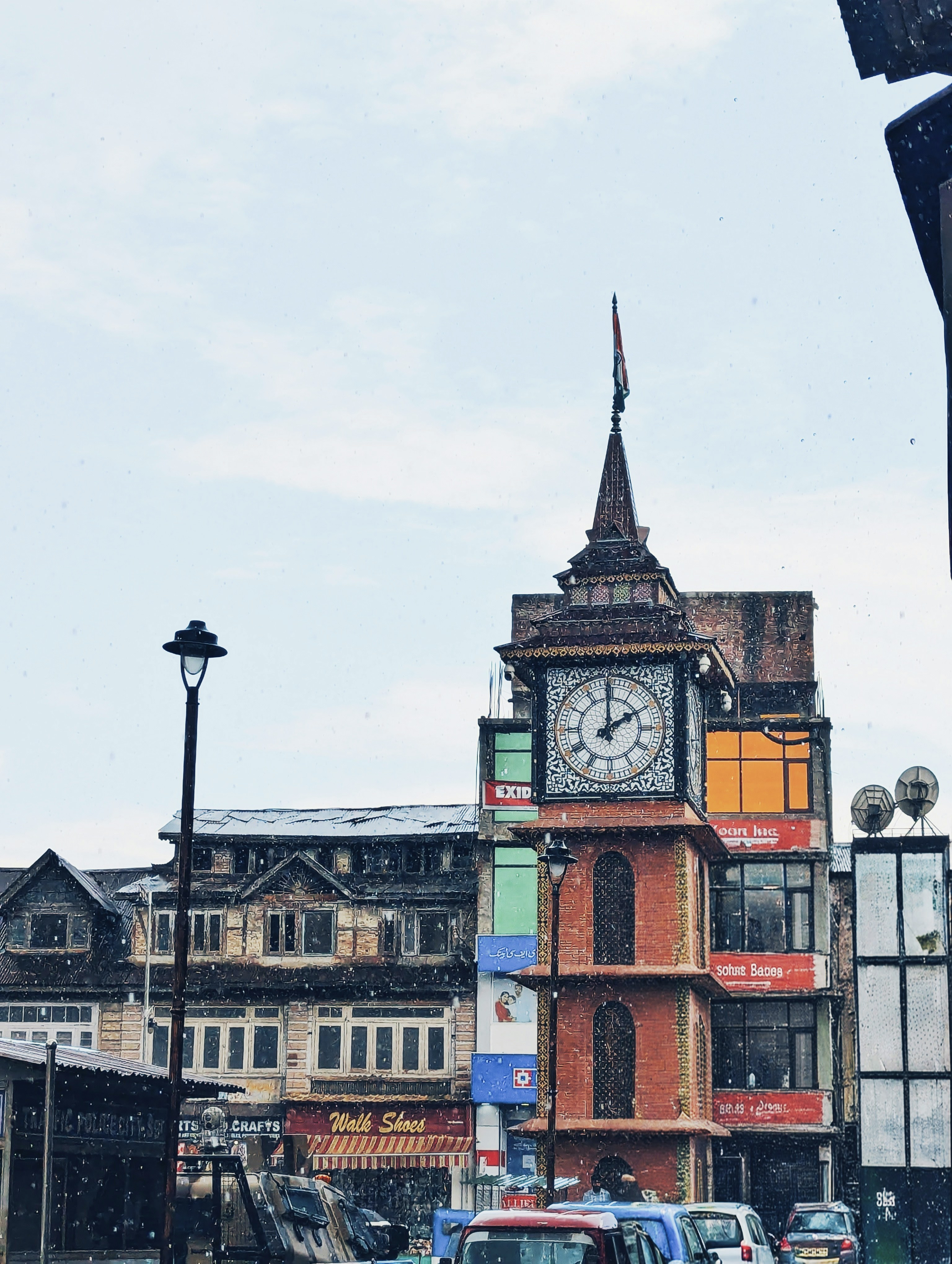 Clocktower in Snowfall: Urban Life Under a Quiet Sky