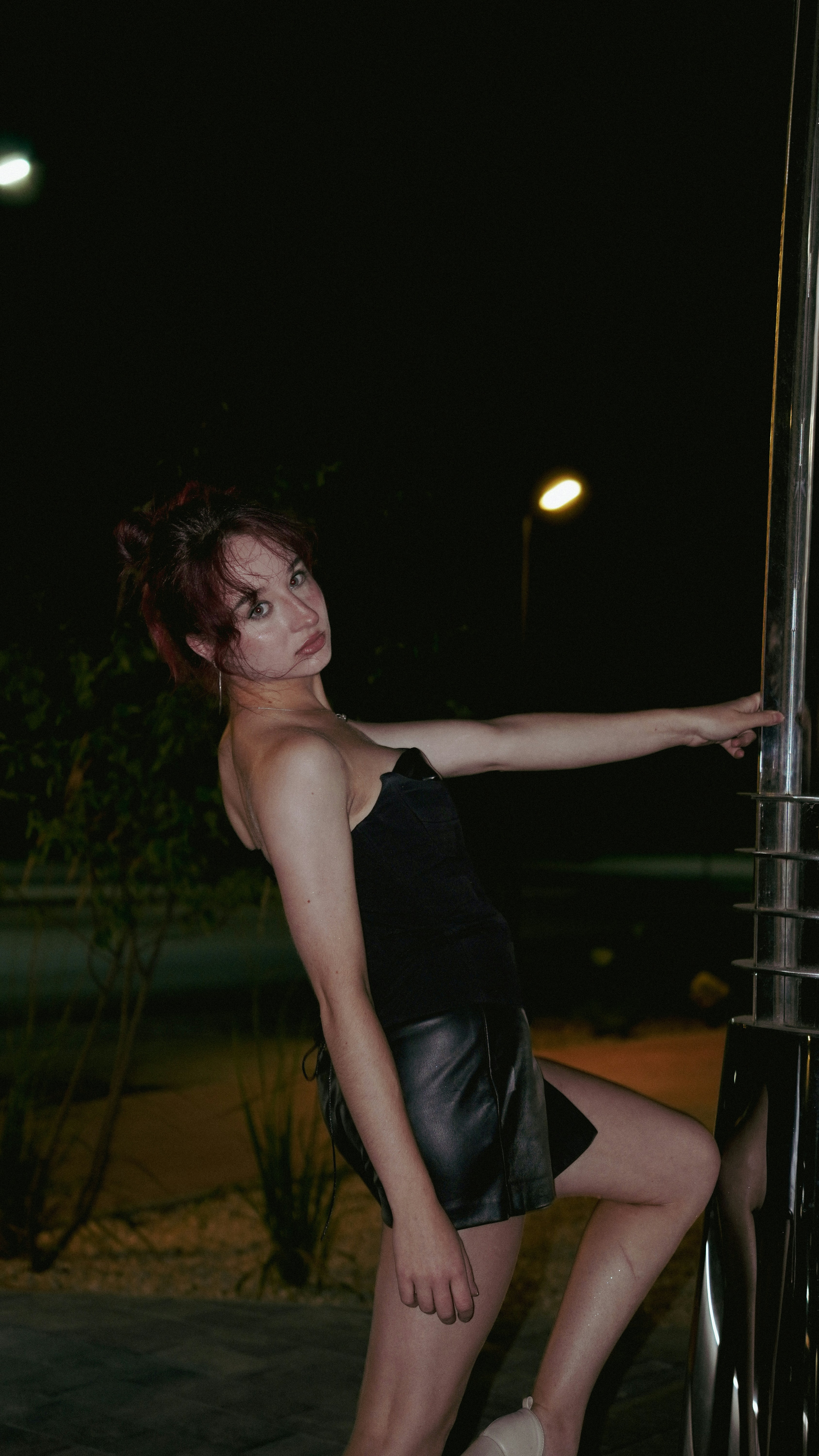 Nighttime Pose: Edge of the Barrel Wall
