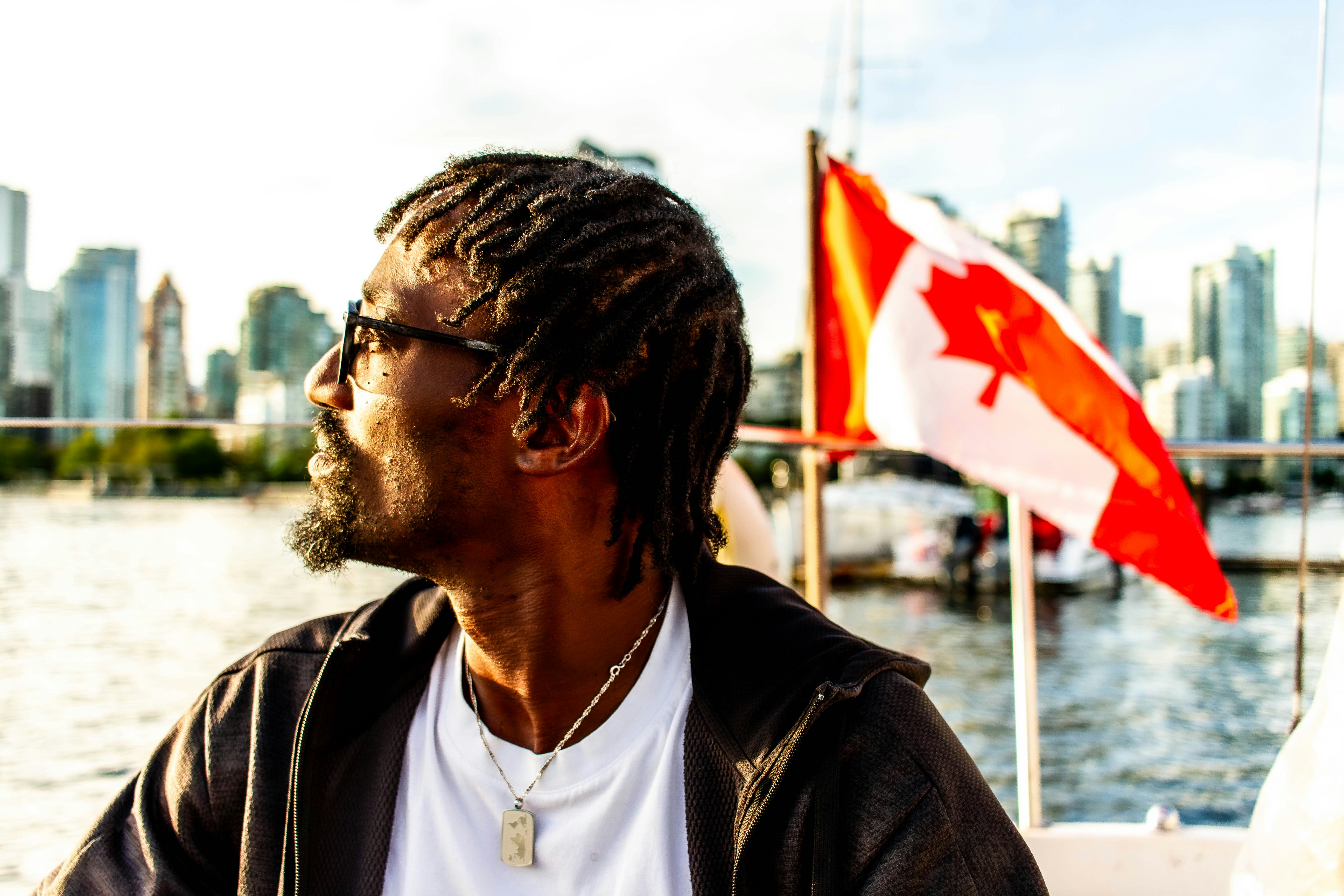 Profile in the Marina Light: A Glimpse of Focused Gaze