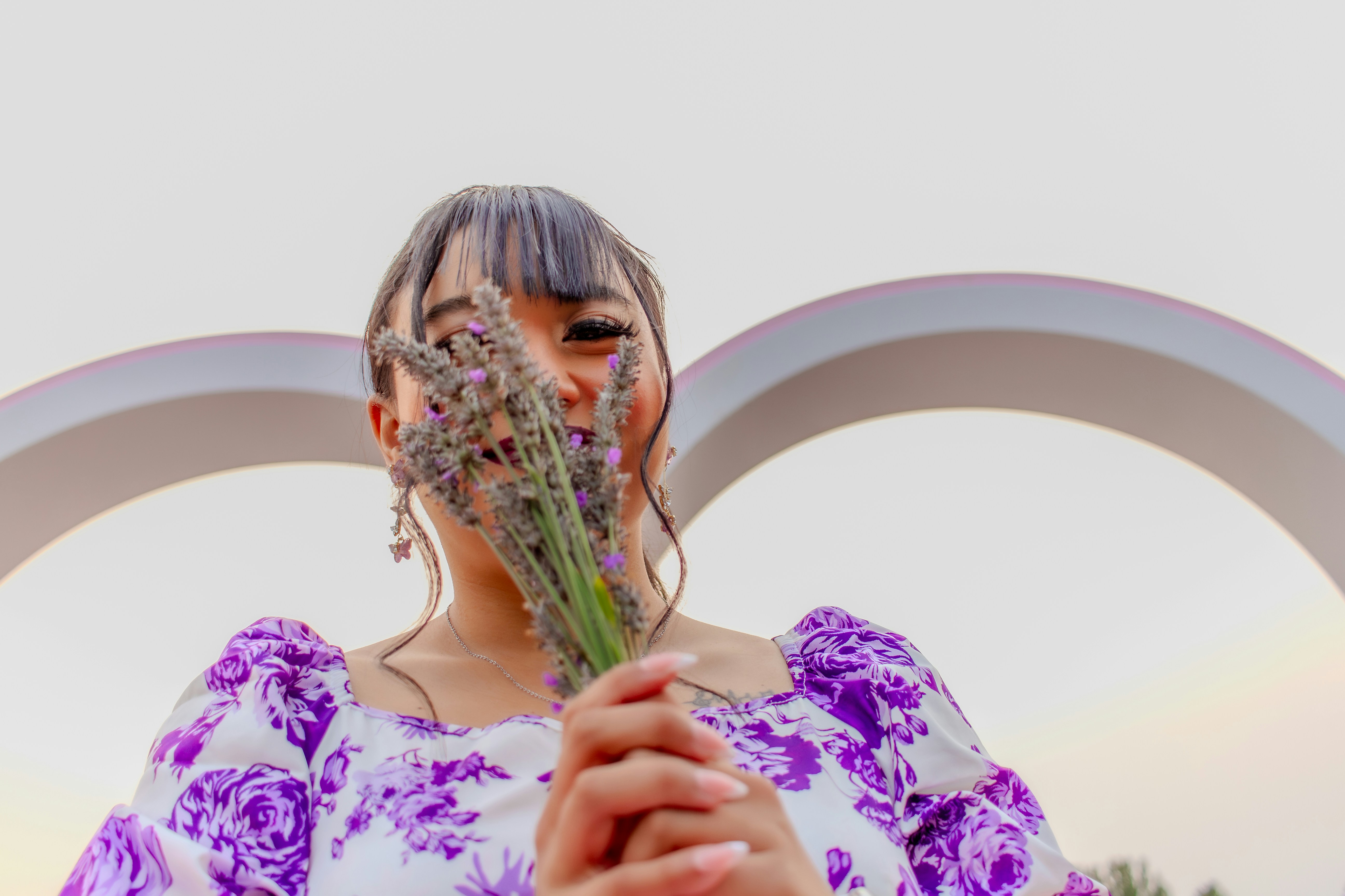 Bouquet of Moments: A Floral Portrait in Violet