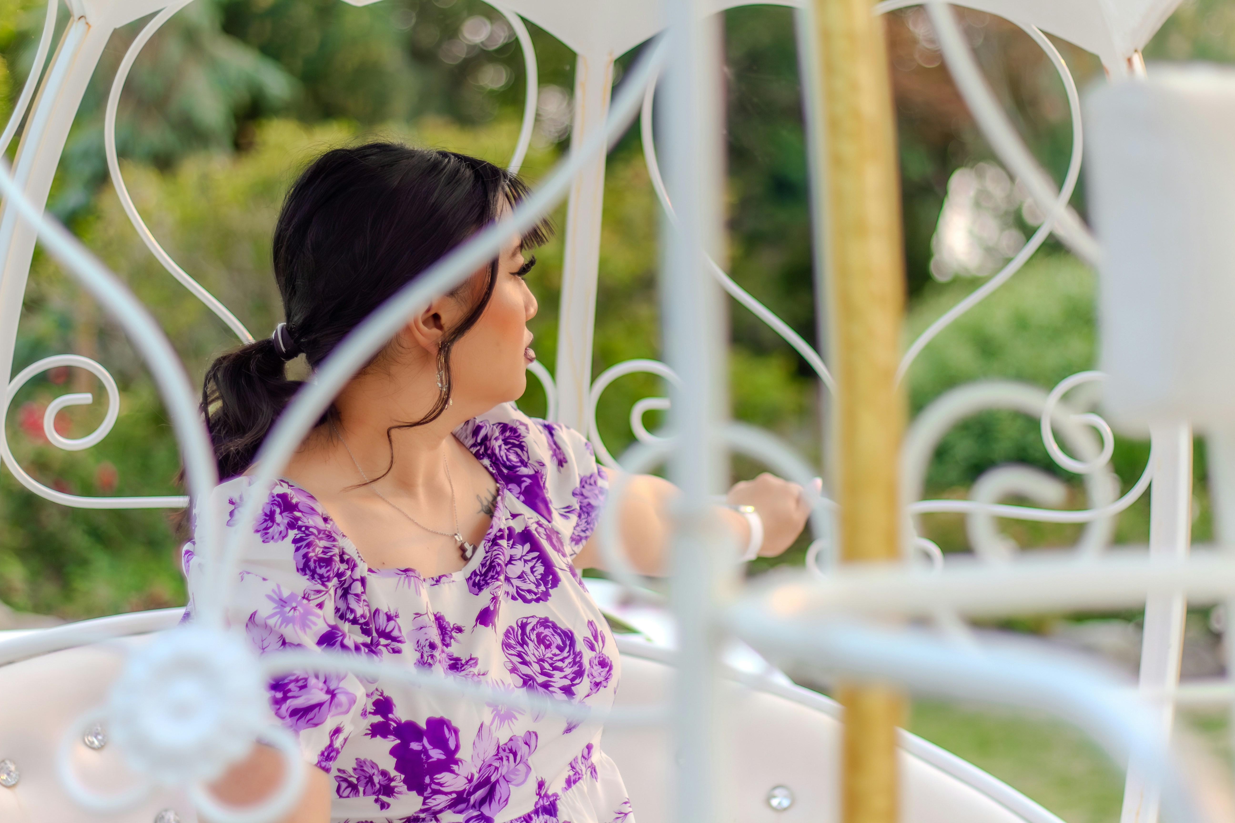 Purple Bloom in an Ornate Carousel Garden