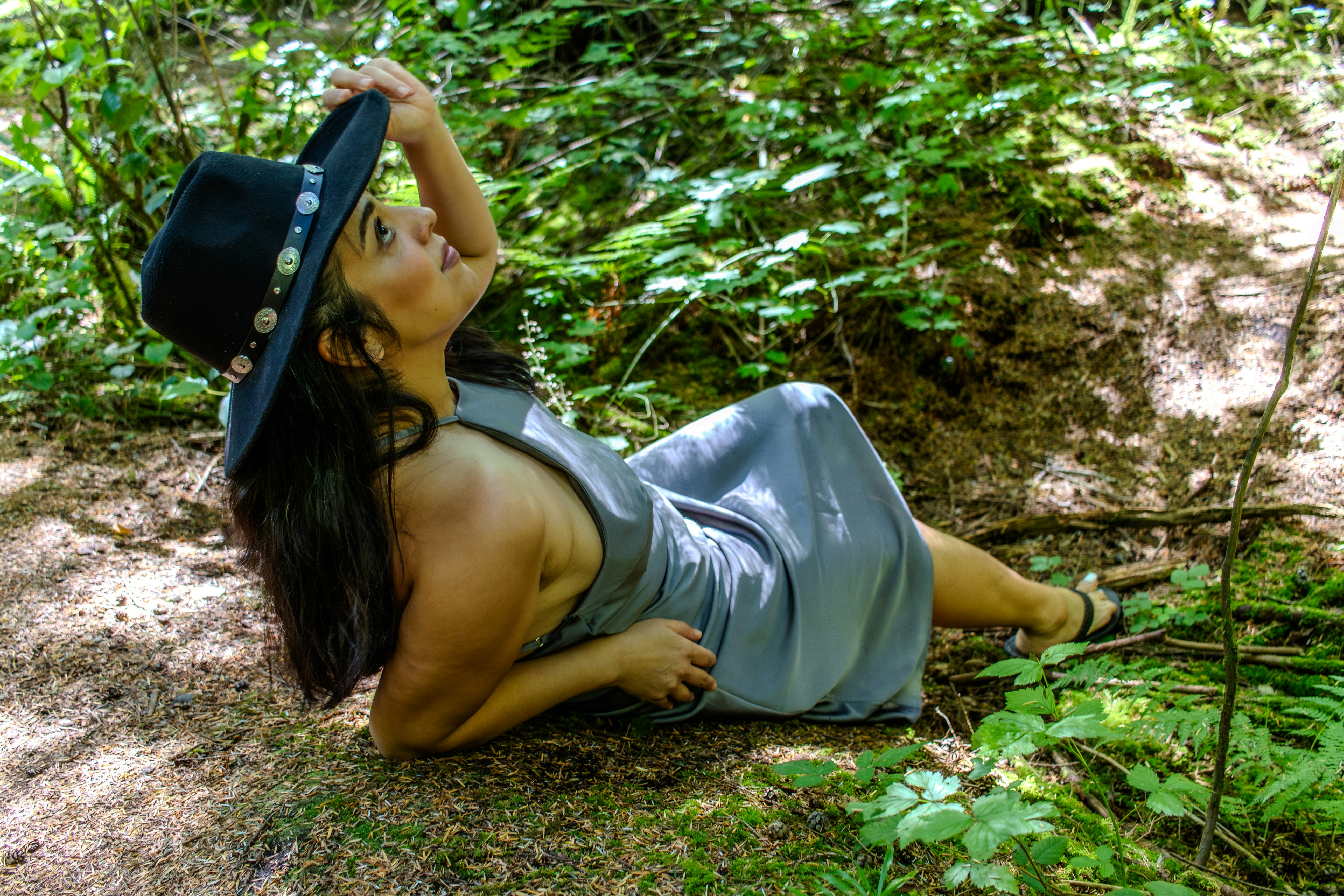 Slipstream in the Pines: A Languid Pose Beneath the Canopy