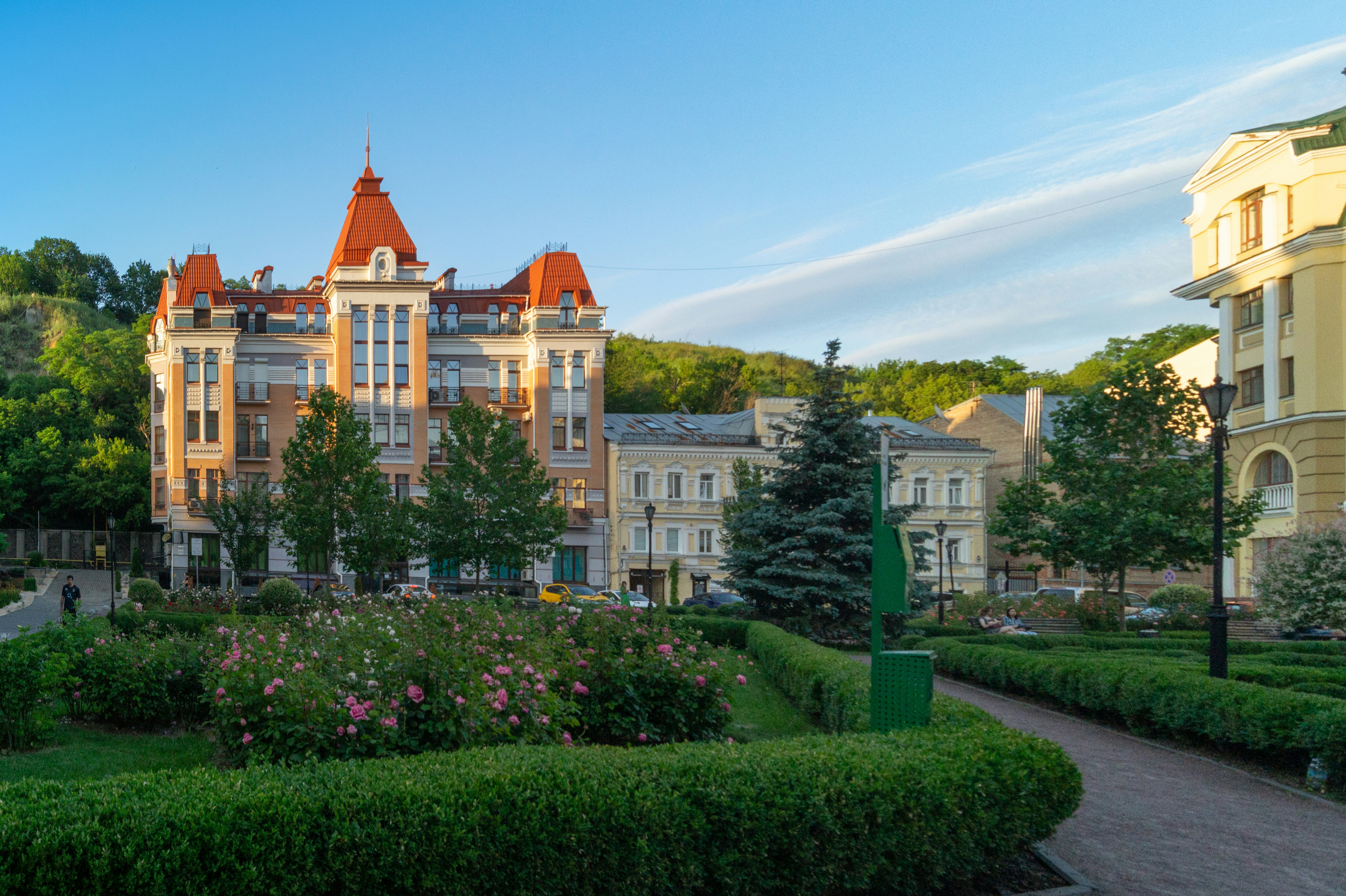 Sunlit European Alchemy: A Garden of Historic Facades