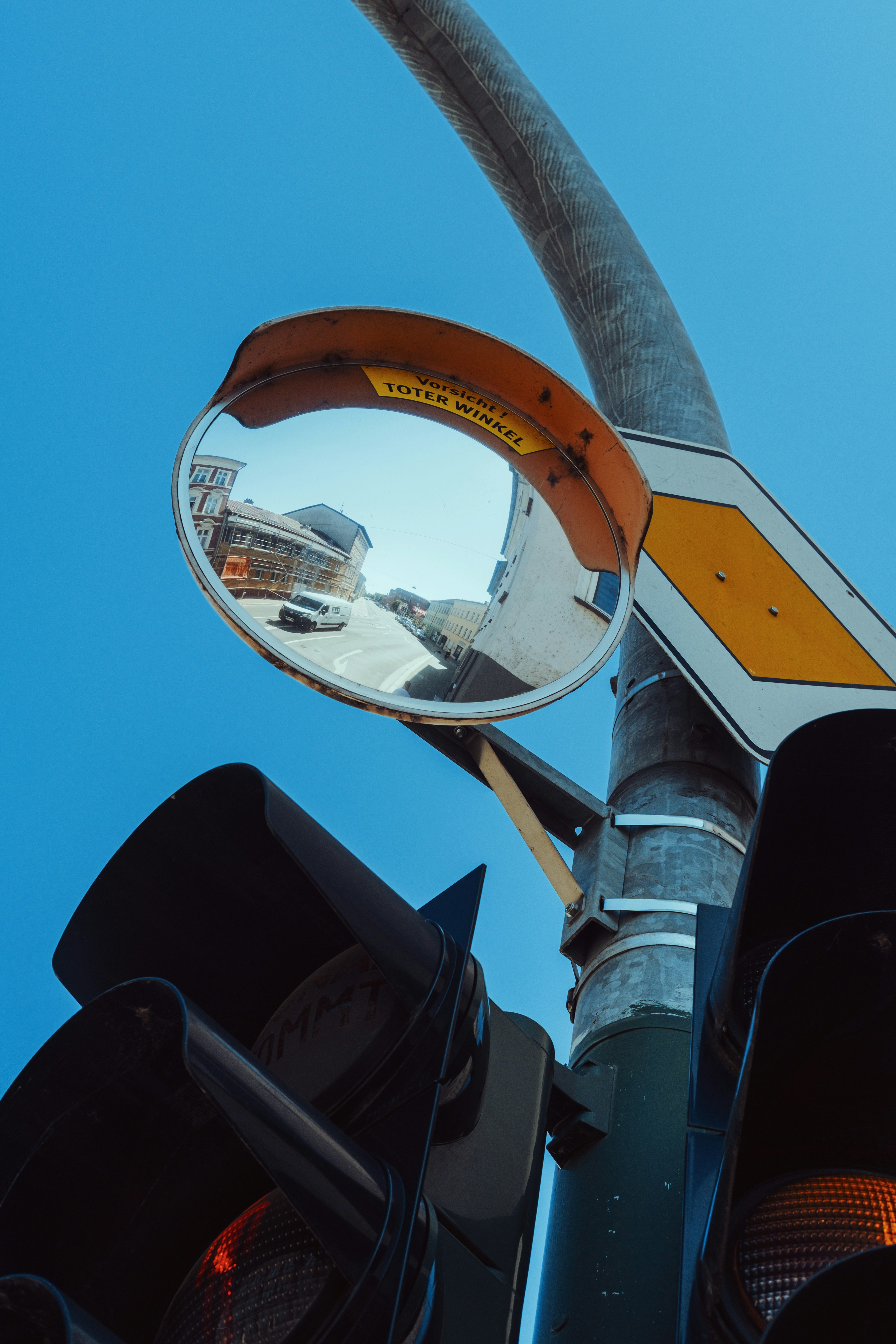 Convex Mirror, Blue Sky: Street View Reflected
