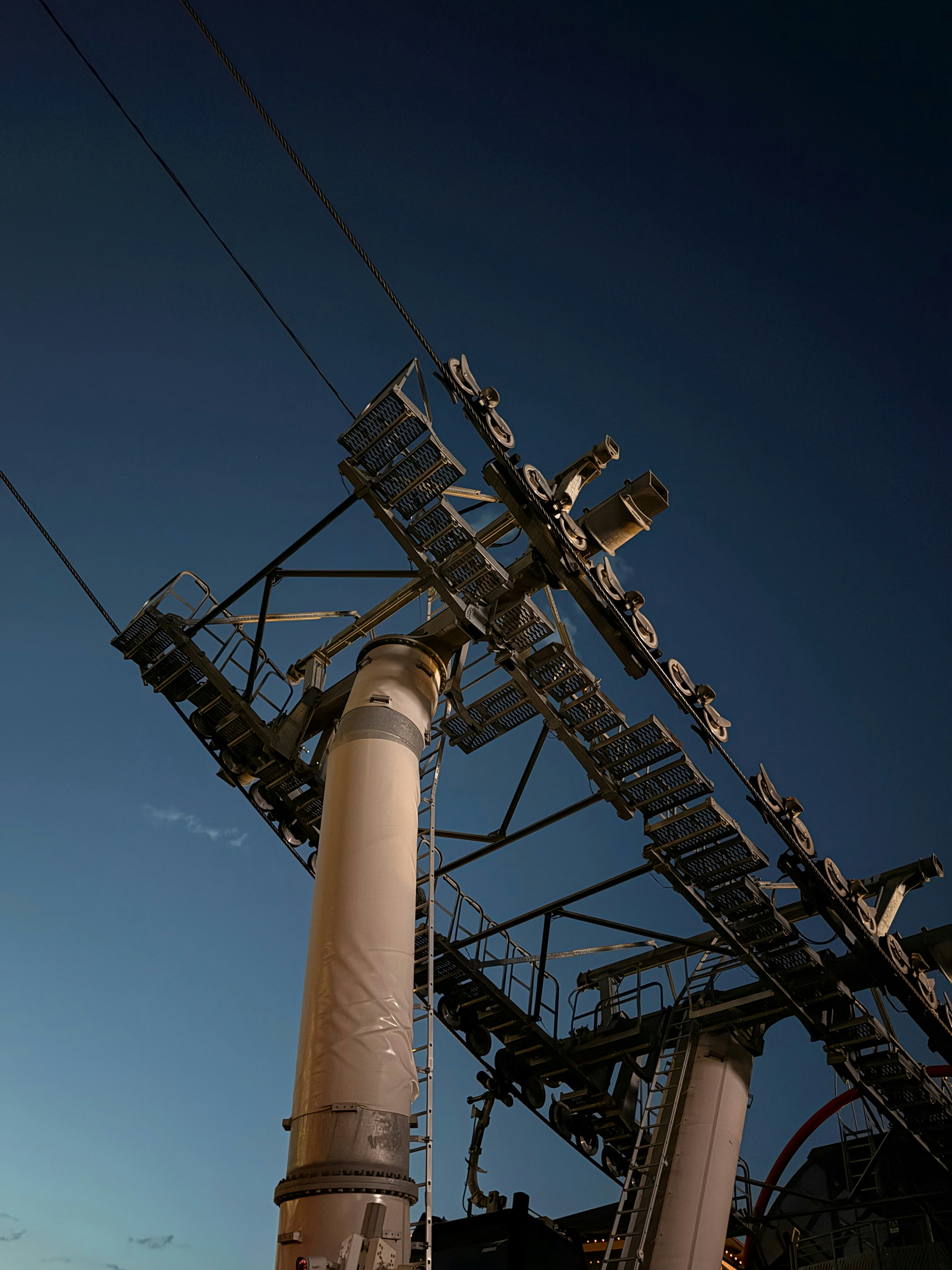 Industrial Skyline: Lift Structure Reaching Toward the Sky