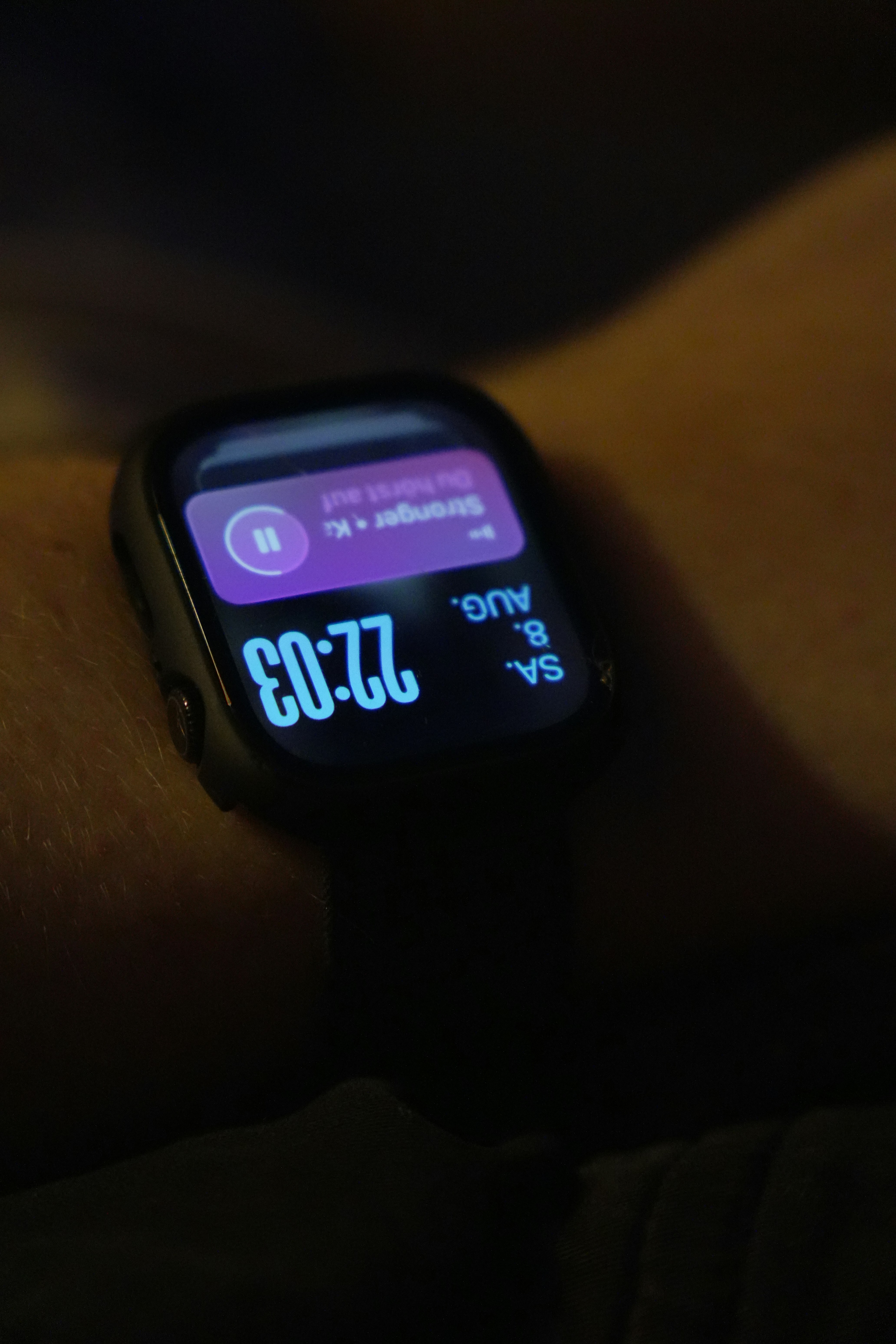 Backlit Smartwatch Glow in a Dim Night