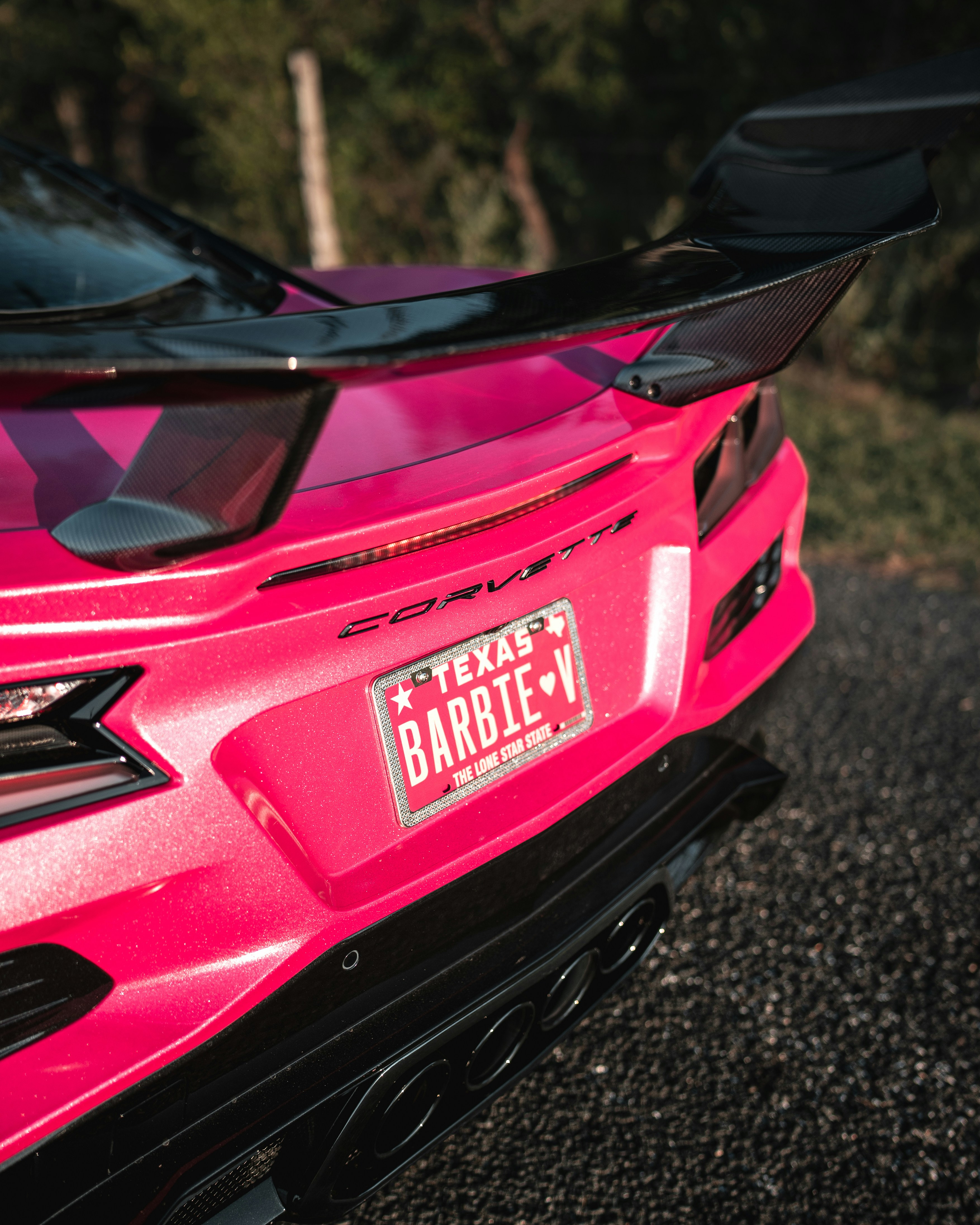 Scarlet Corvette: Texas Plates, Neon Sunset
