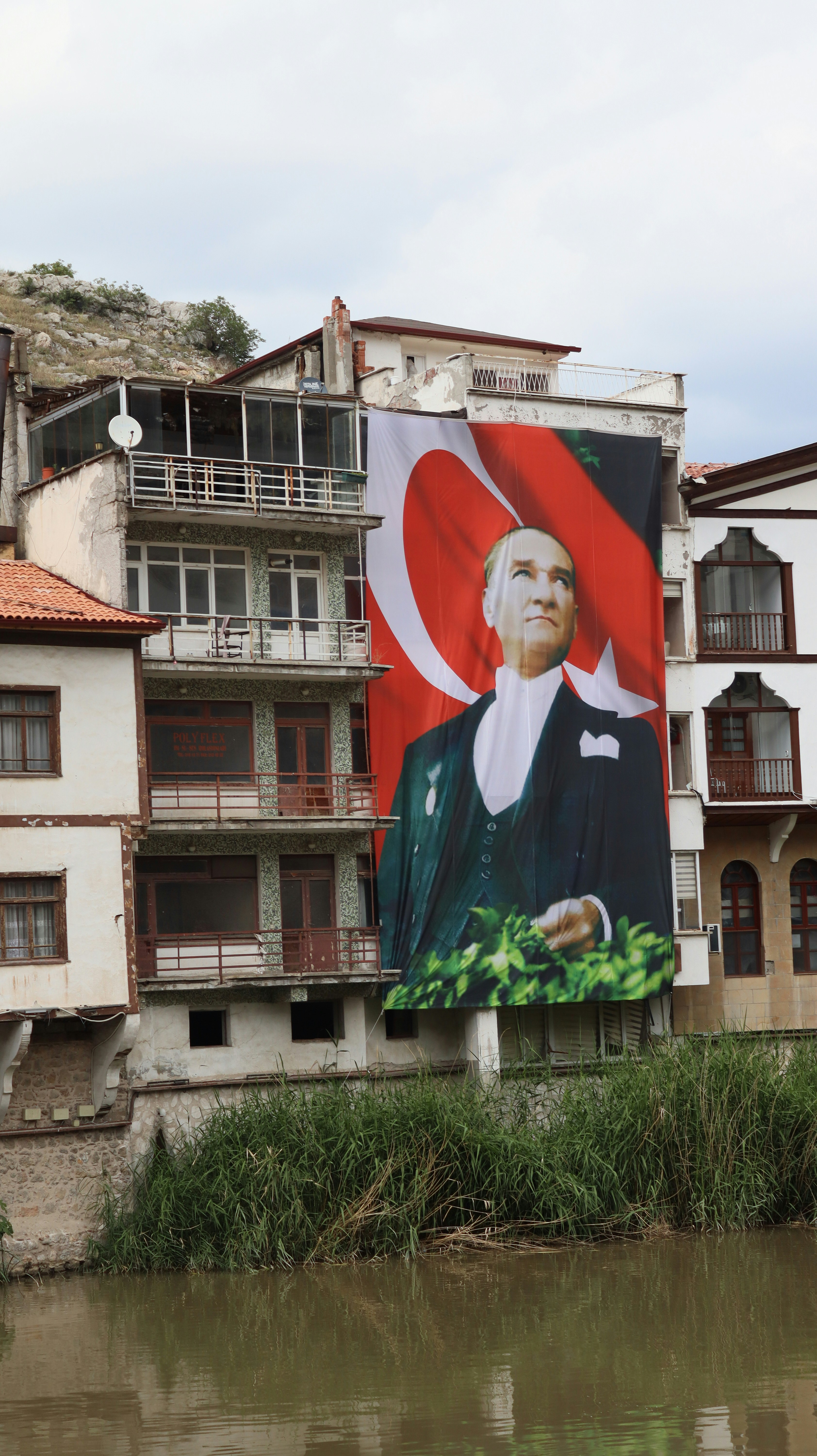 Turkish Landmark Portrait Adorning a Riverside Facade