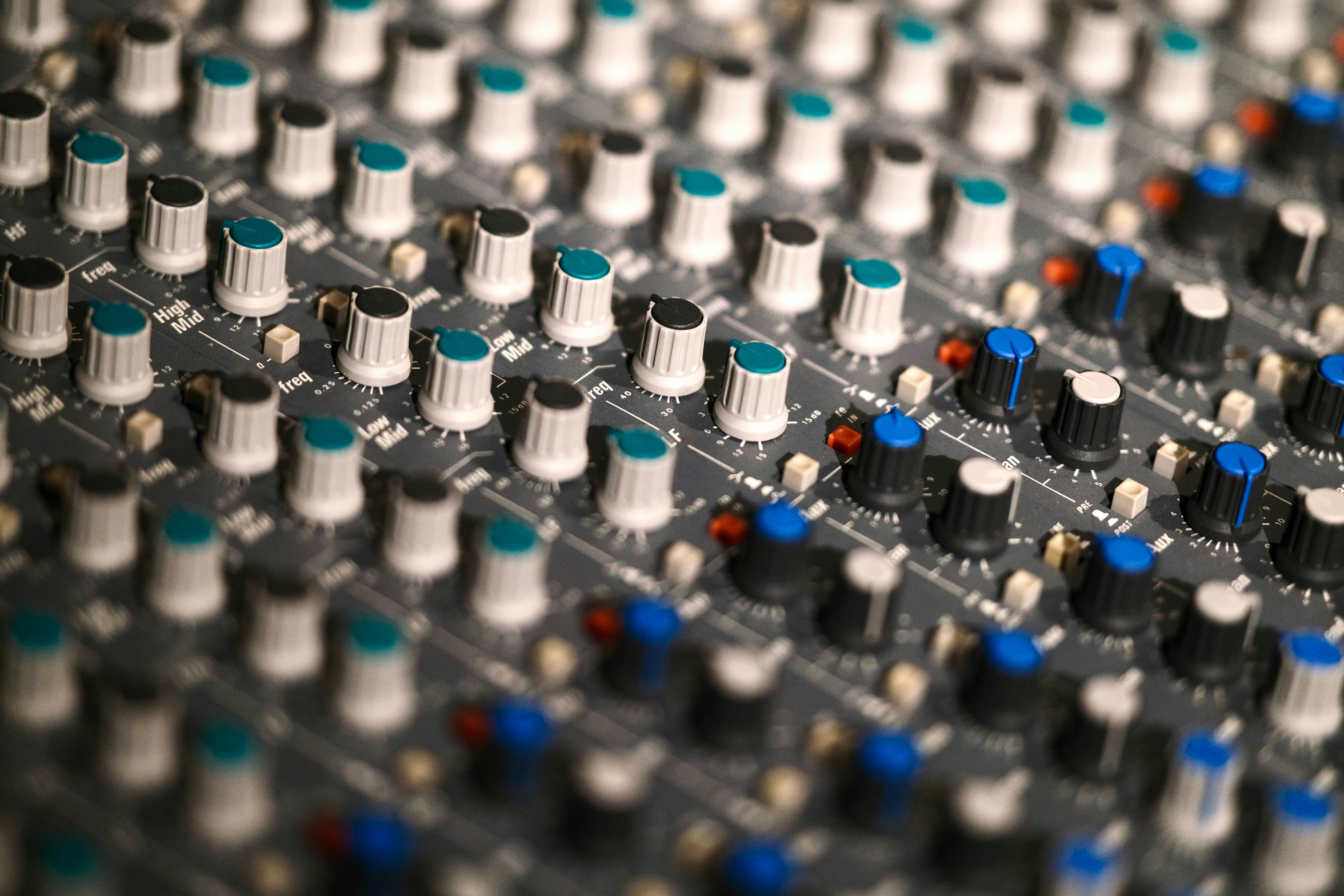 Control Panel in Focus: A Sea of Knobs and Dials