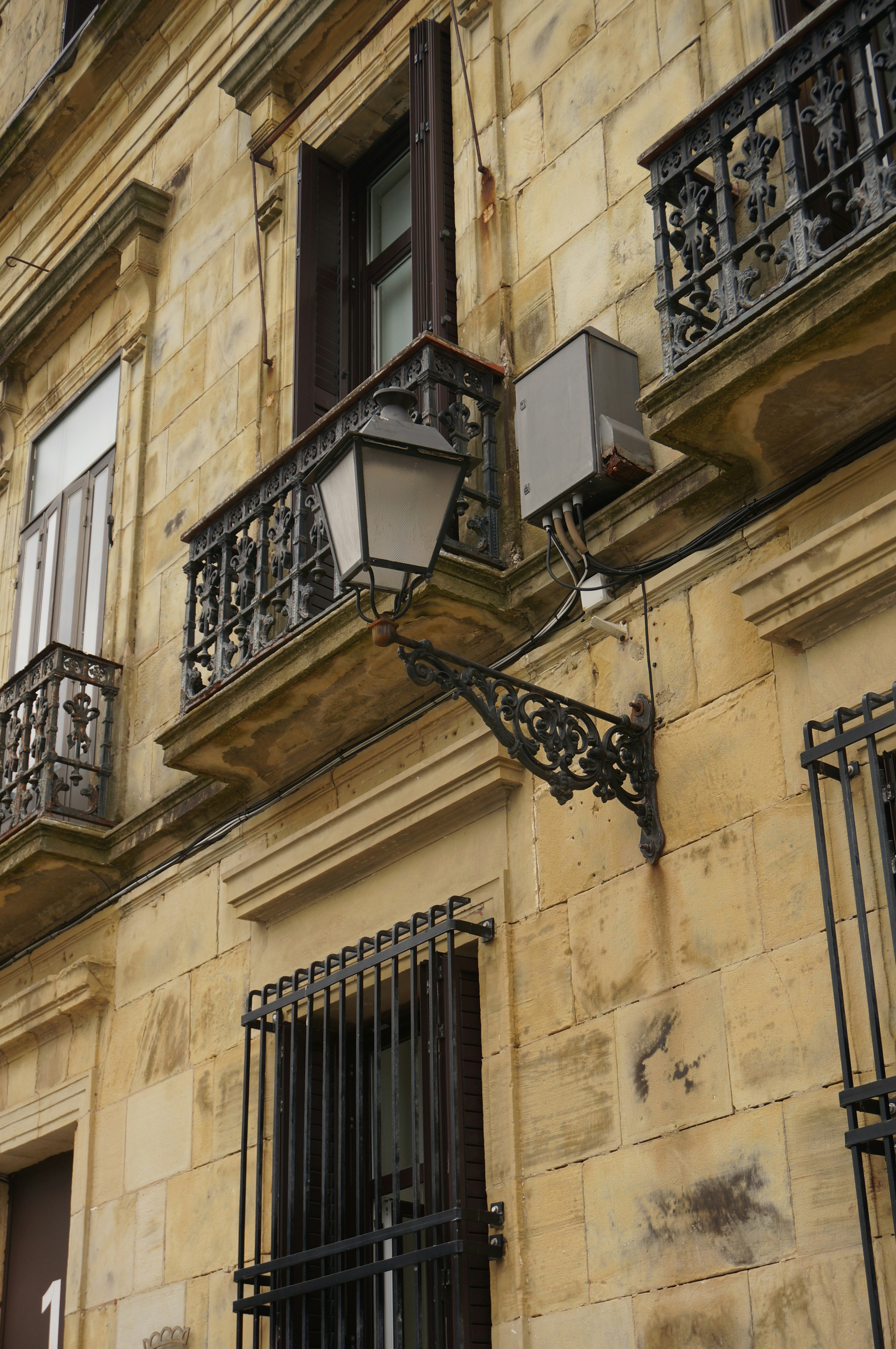 Old Town Lantern: Weathered Stone andWrought-Iron Details