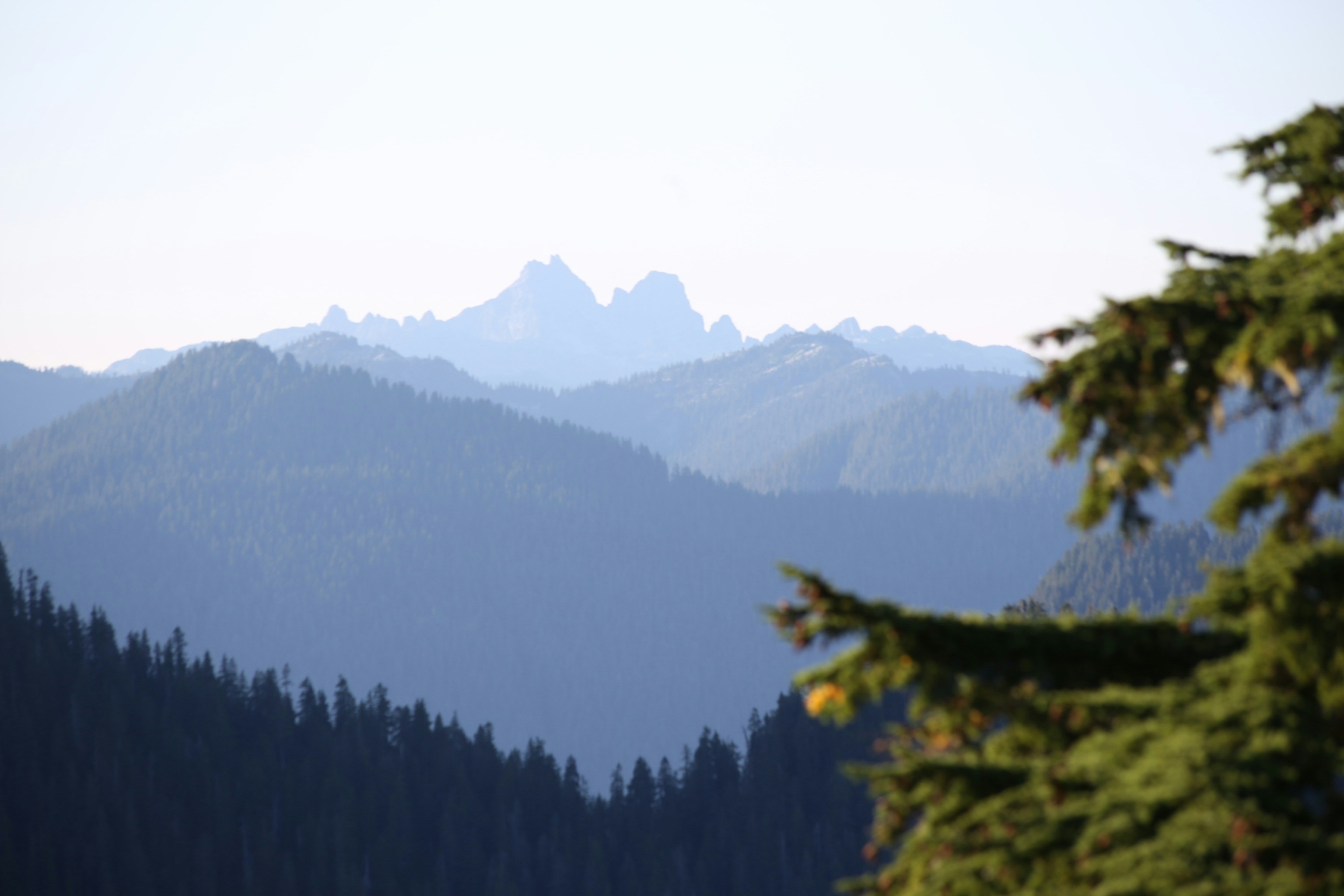 Layered Ridgeline Quiet: Peaks Against a Clear Sky