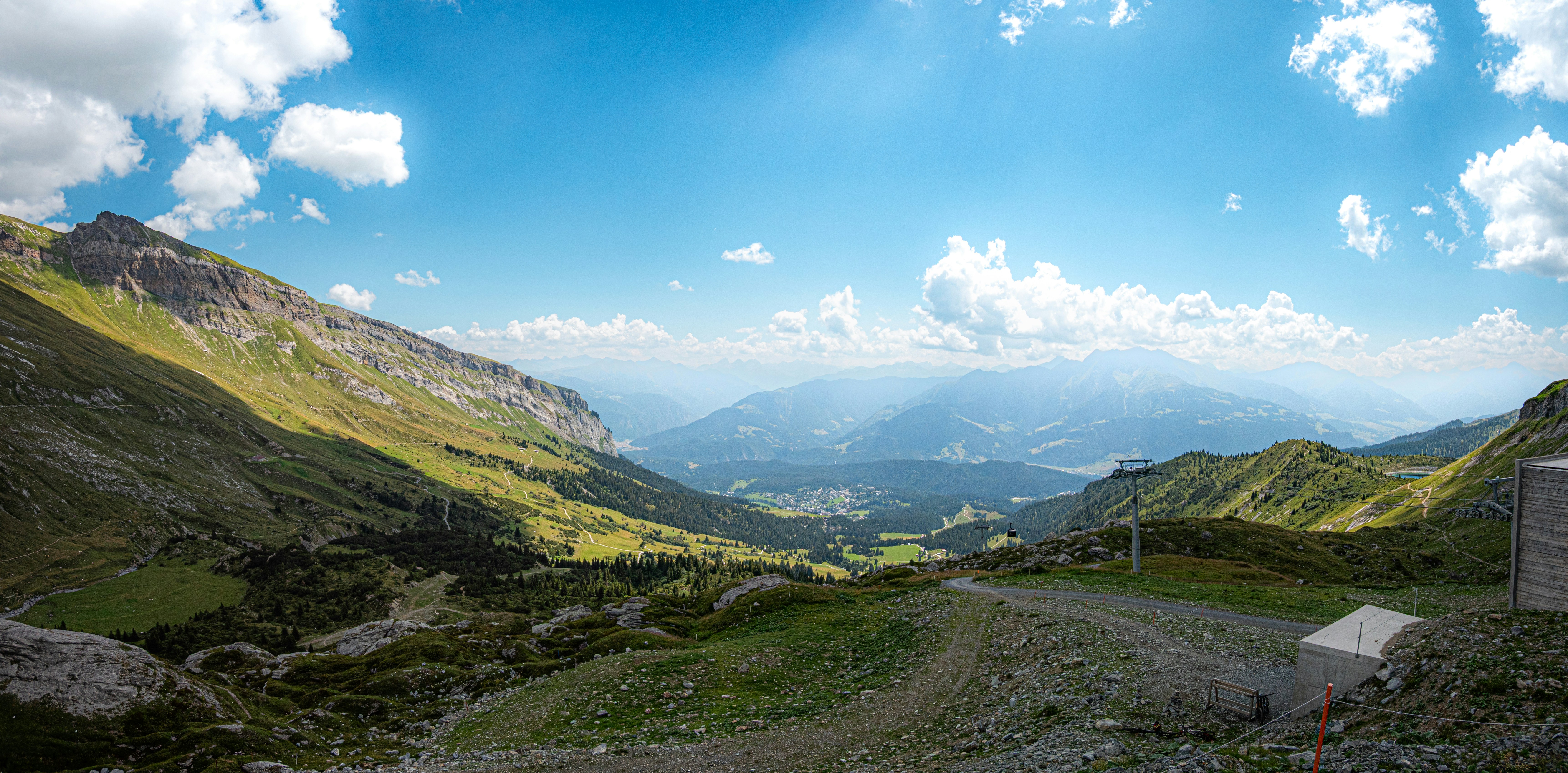 Valley panorama under a sapphire sky