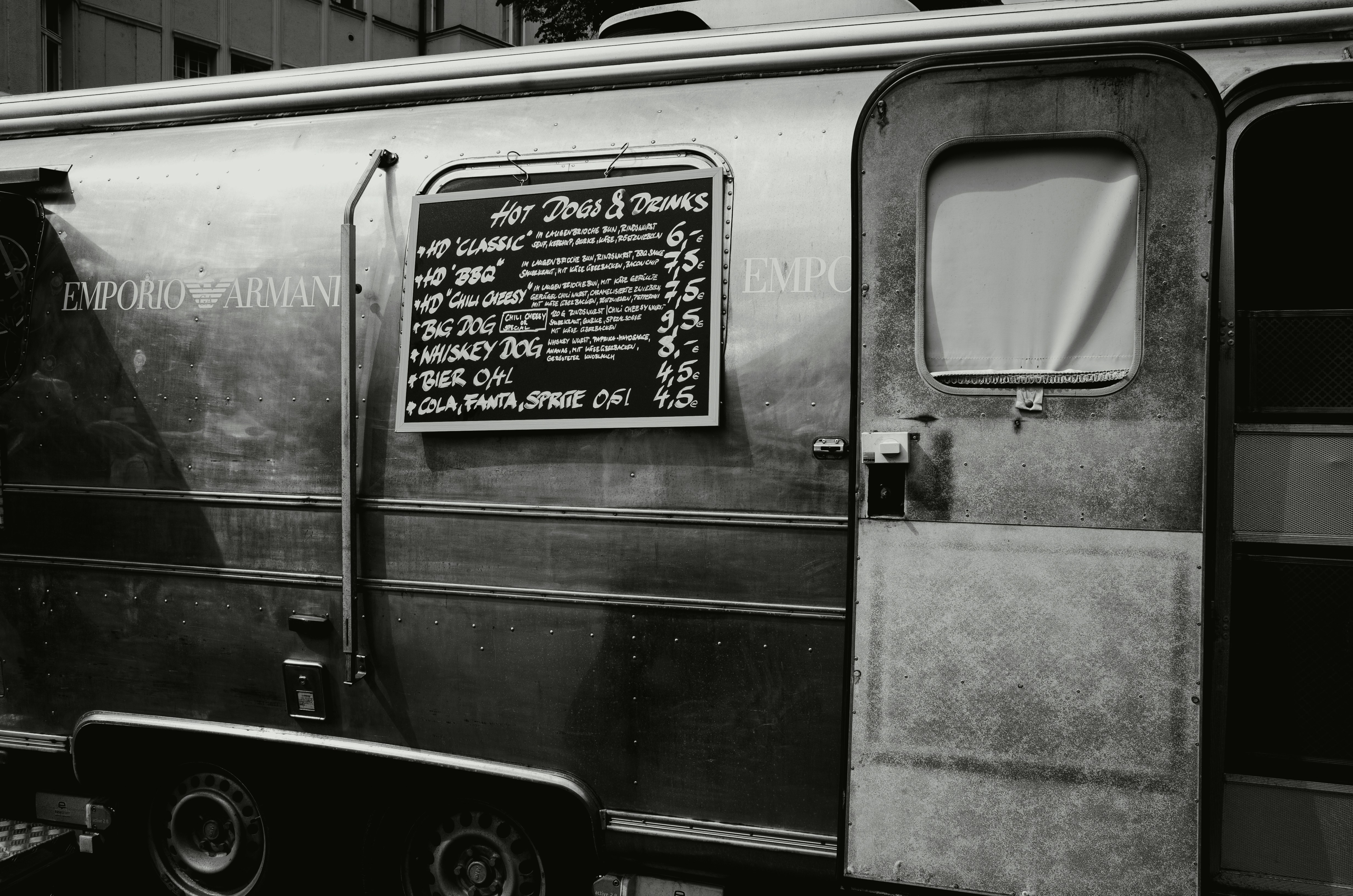 Old Bus, Chalkboard Menu: A Sober Portrait of a Bygone Route