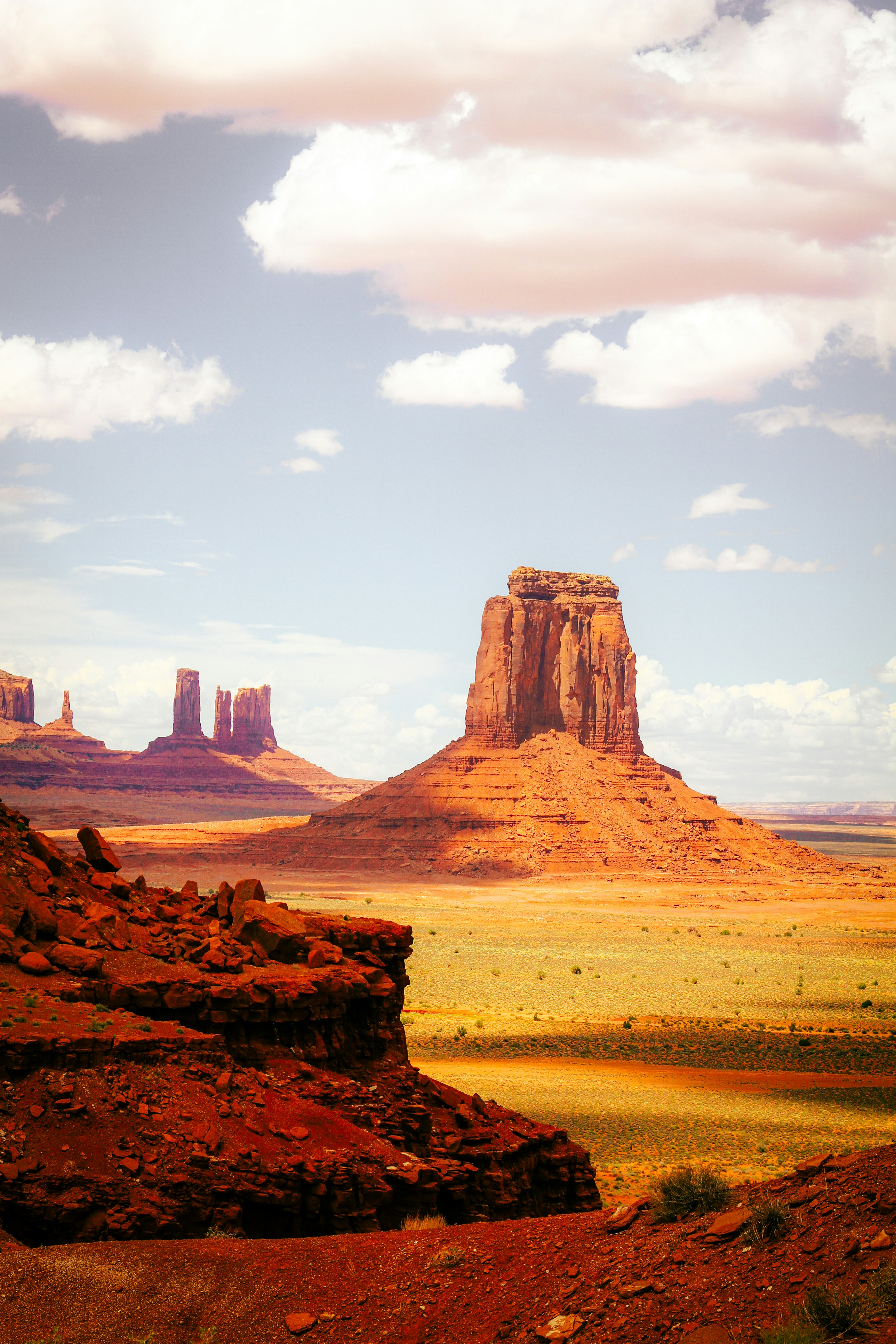 Monument Shadows: A Desert Tower Rising Over the Plain