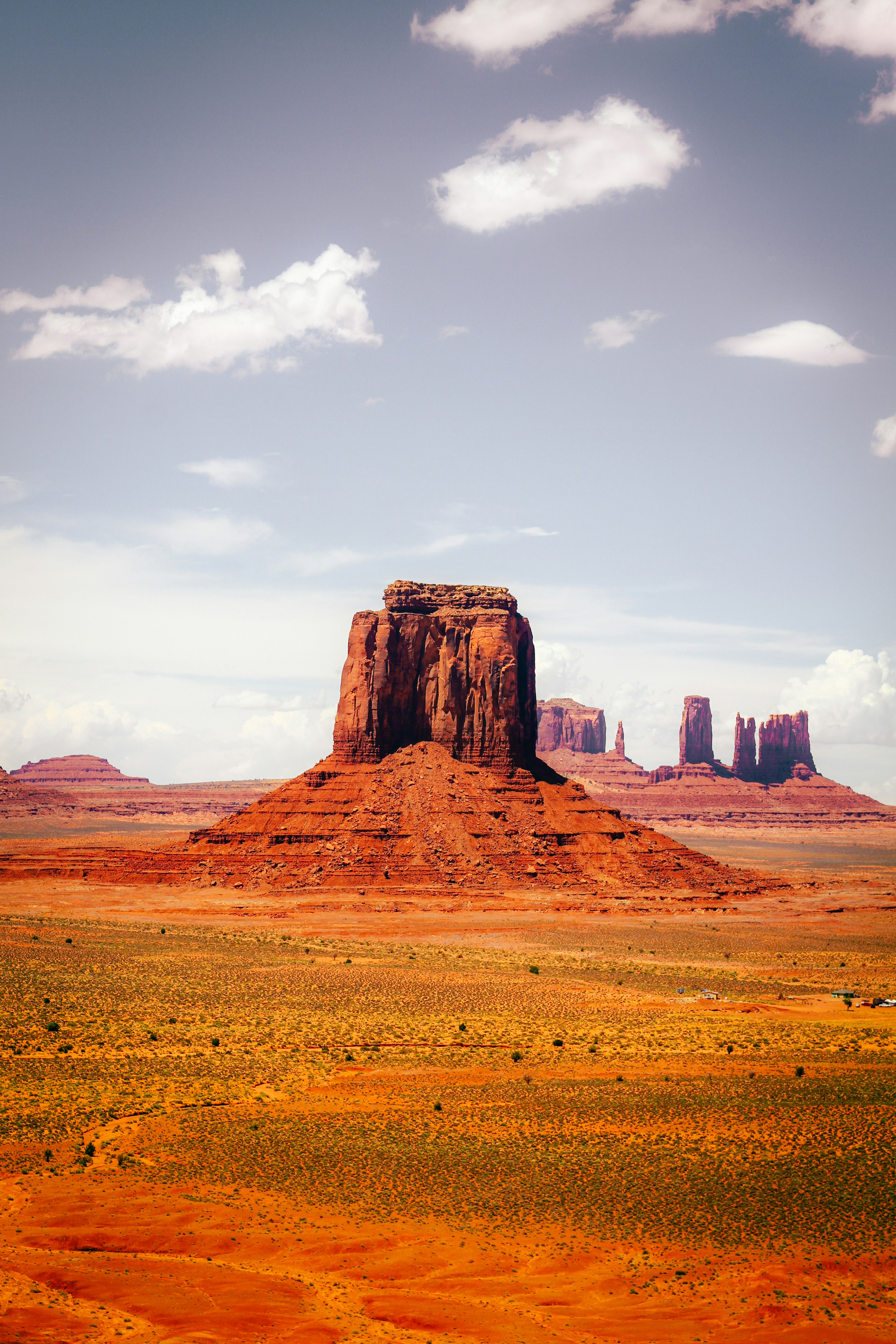 Monumental Spire: Red Mesa Against a Vast Sky