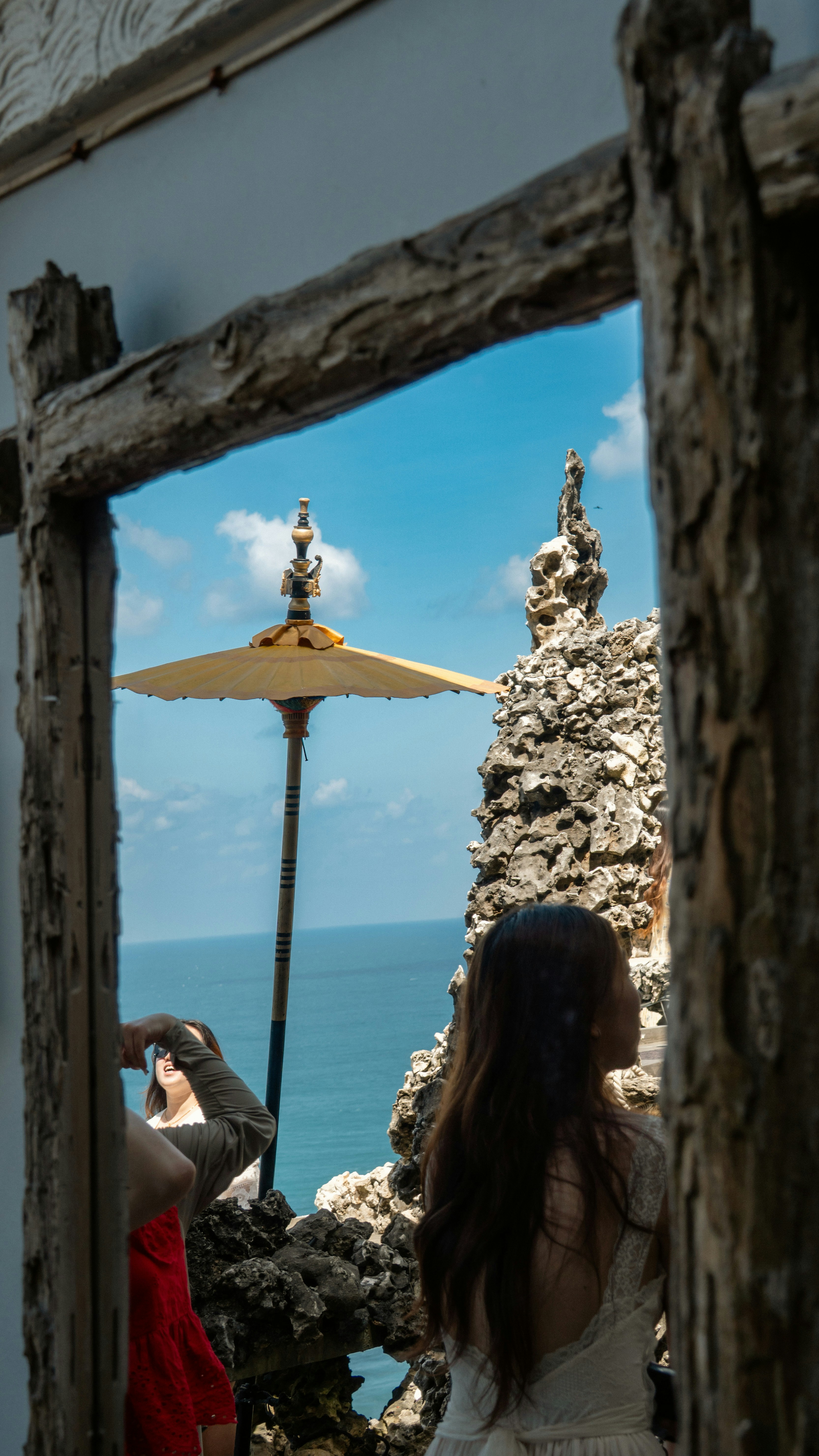 Sea Cliff Keepsake: A Selfie Between Ruins and Ocean