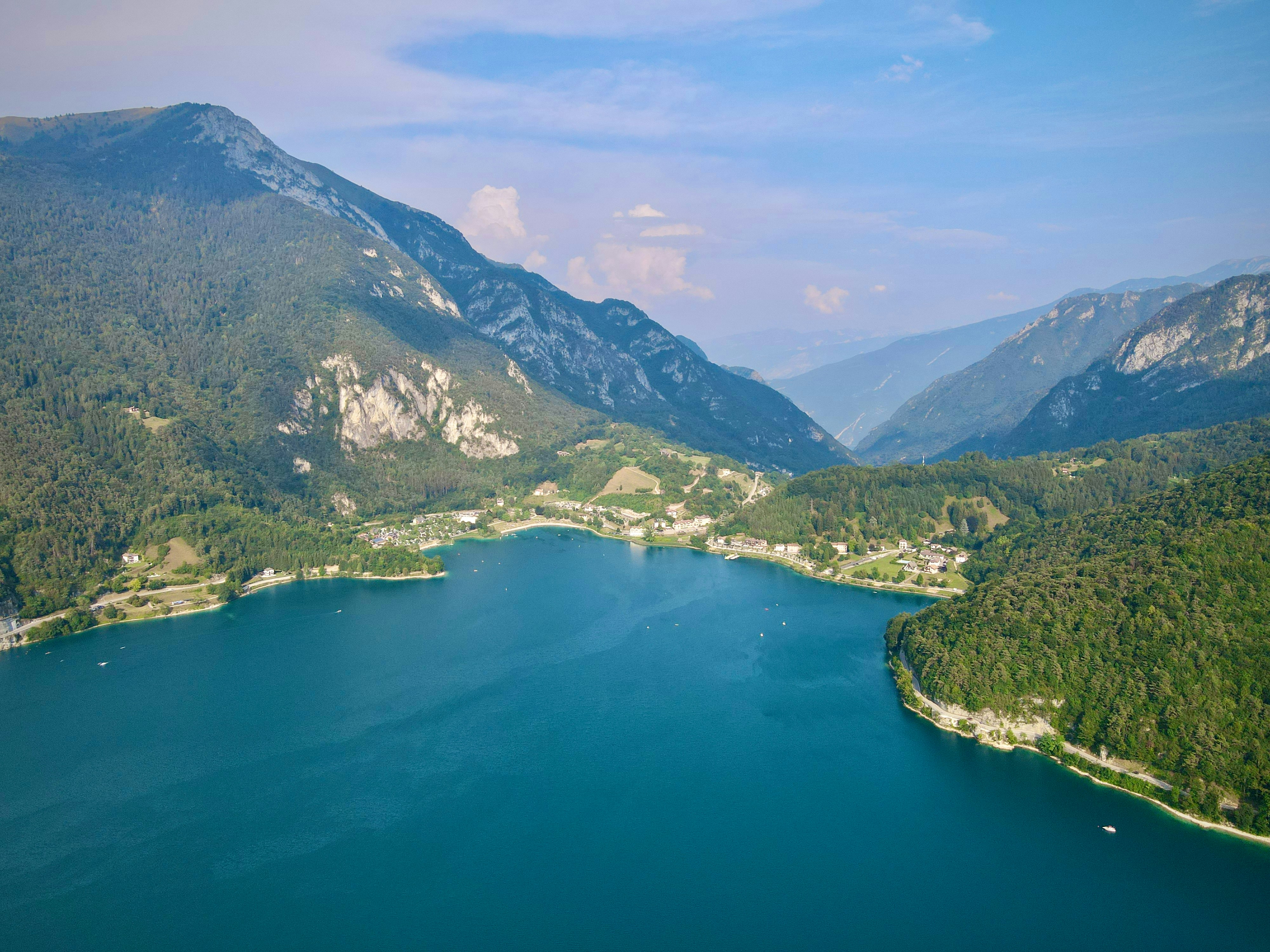 Aerial Crest Over Lake Valley