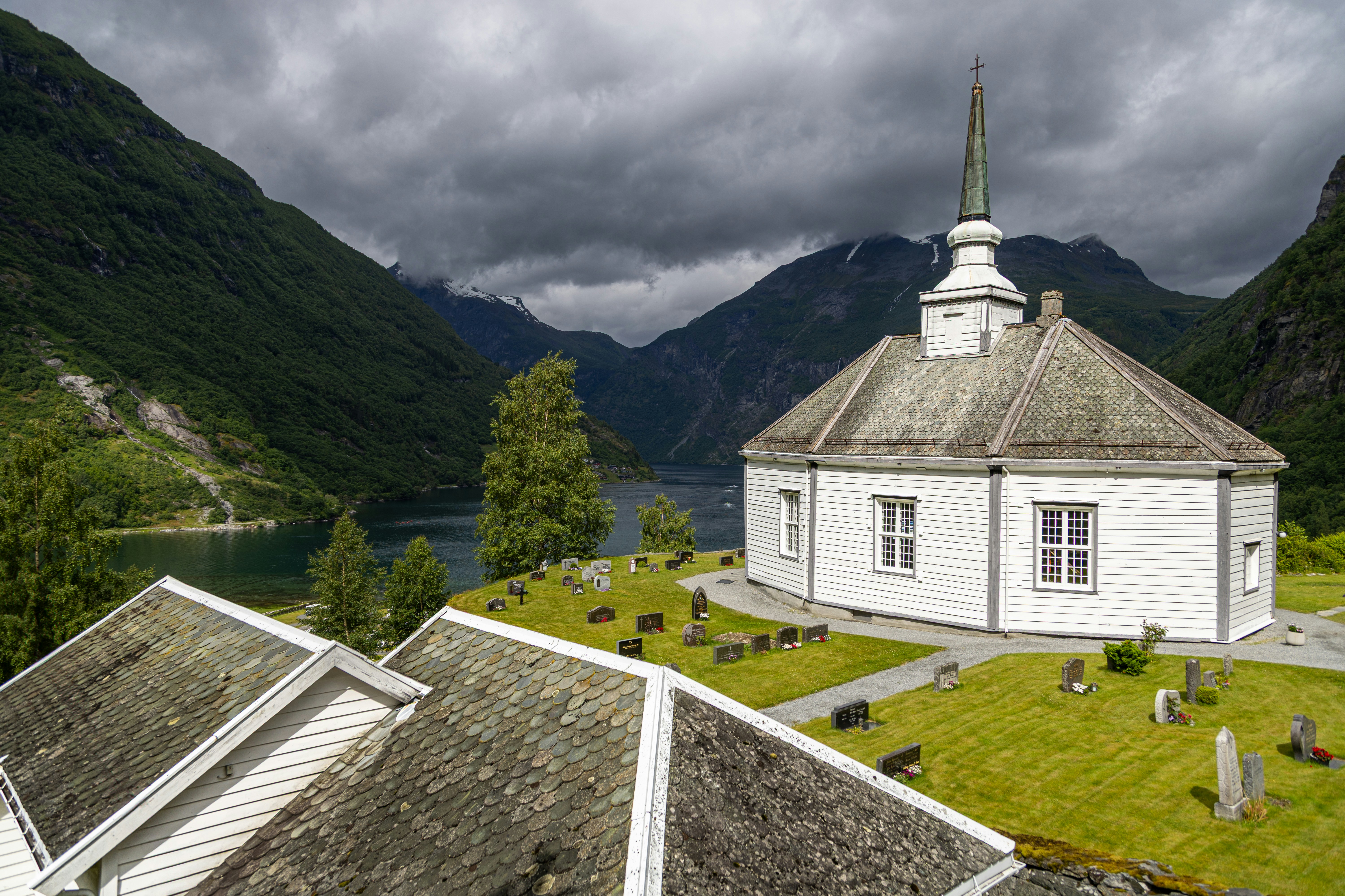Lakeside Chapel Overlooking Fiordland, Norway
