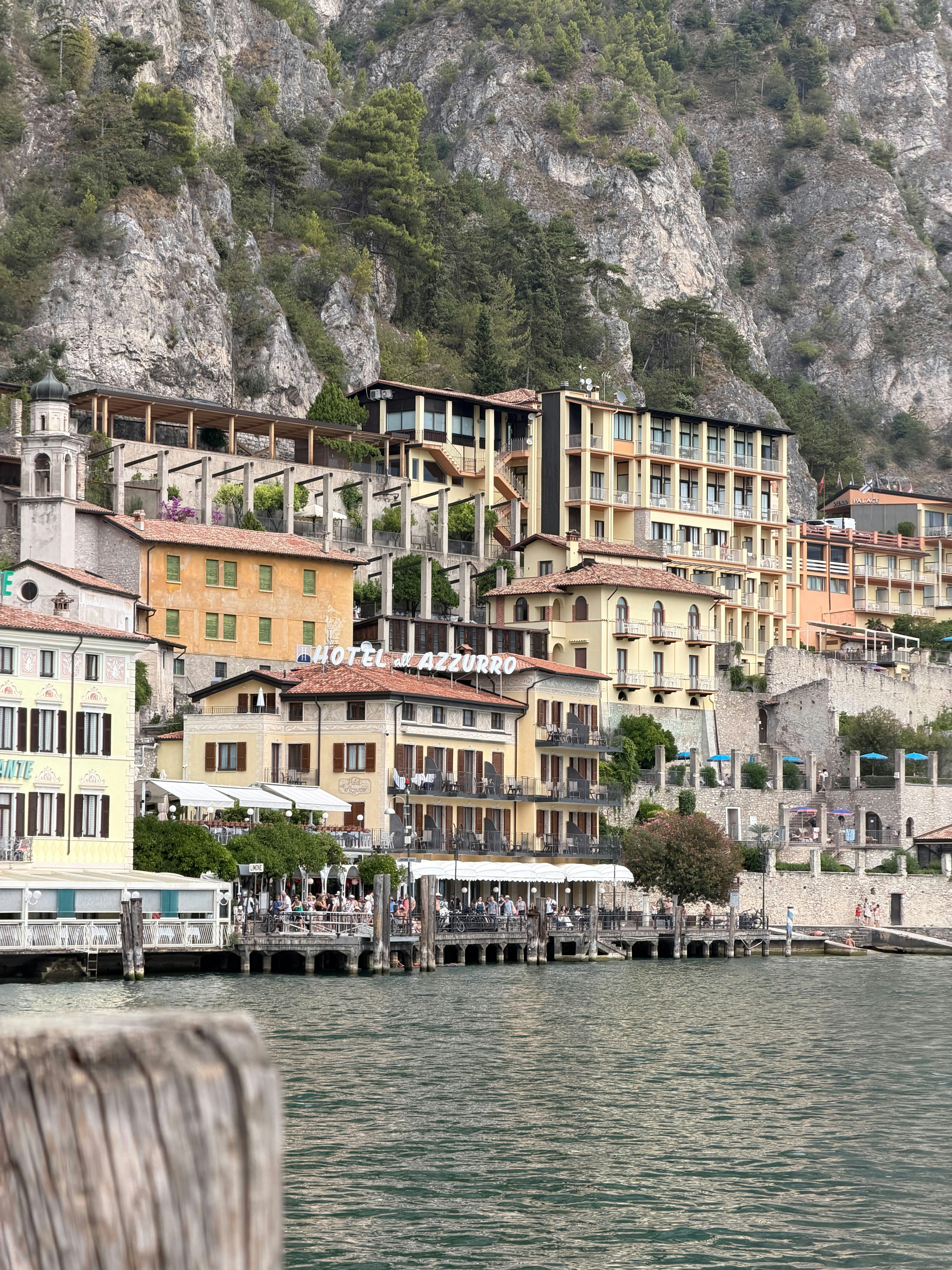 Colorful Alpine Village Rising from the Lake
