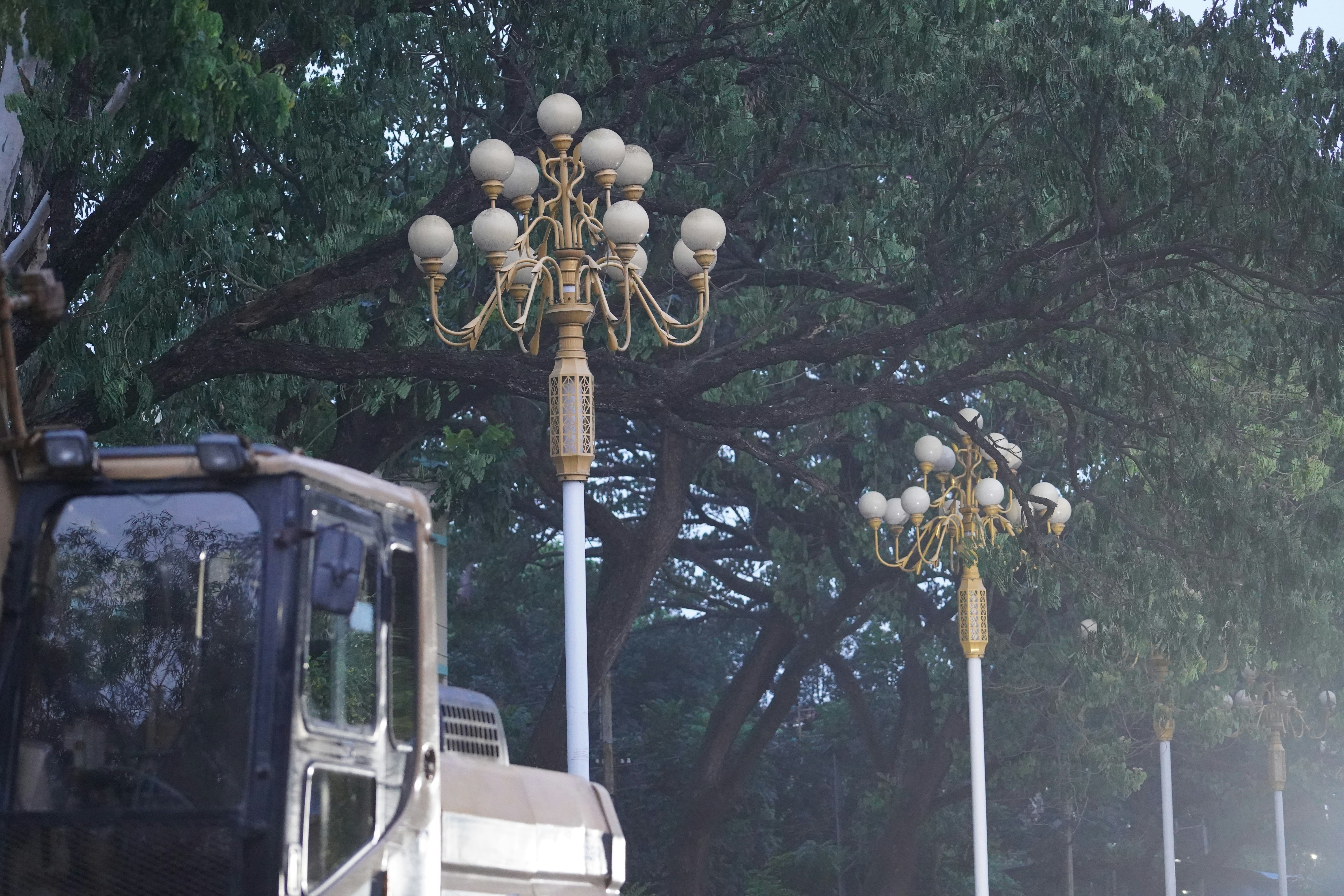 Twin Lanterns Under a Canopy of Night: An Urban Lightscape
