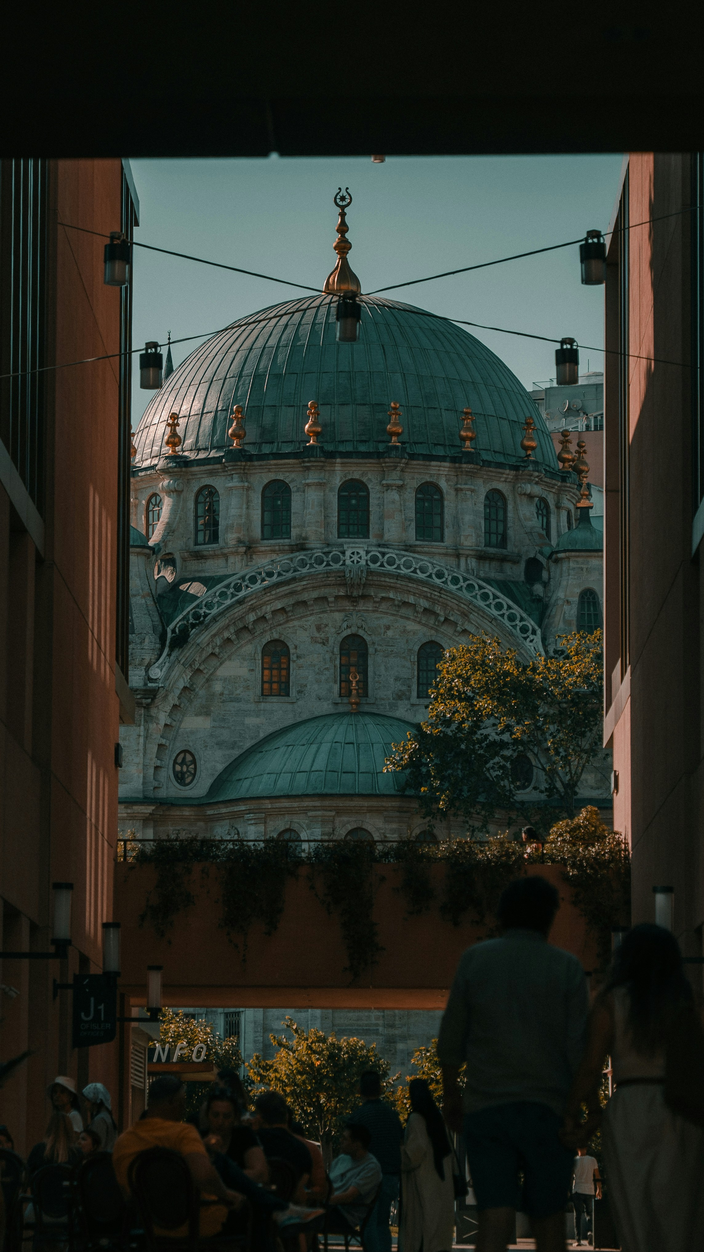 Cathedral Framed by a Narrow Alley