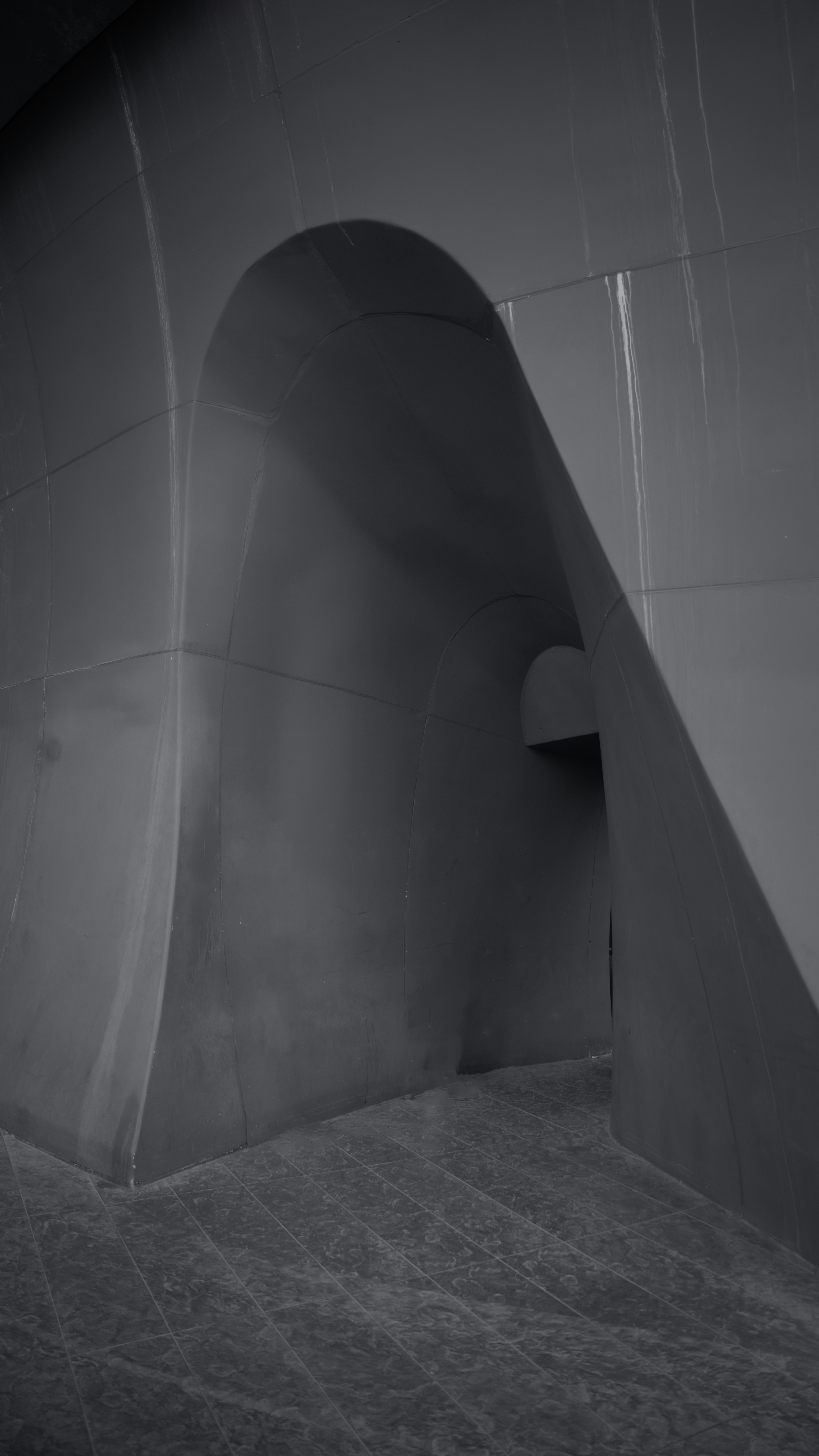 Archway of Shadows: A Monolithic Curve in Monochrome