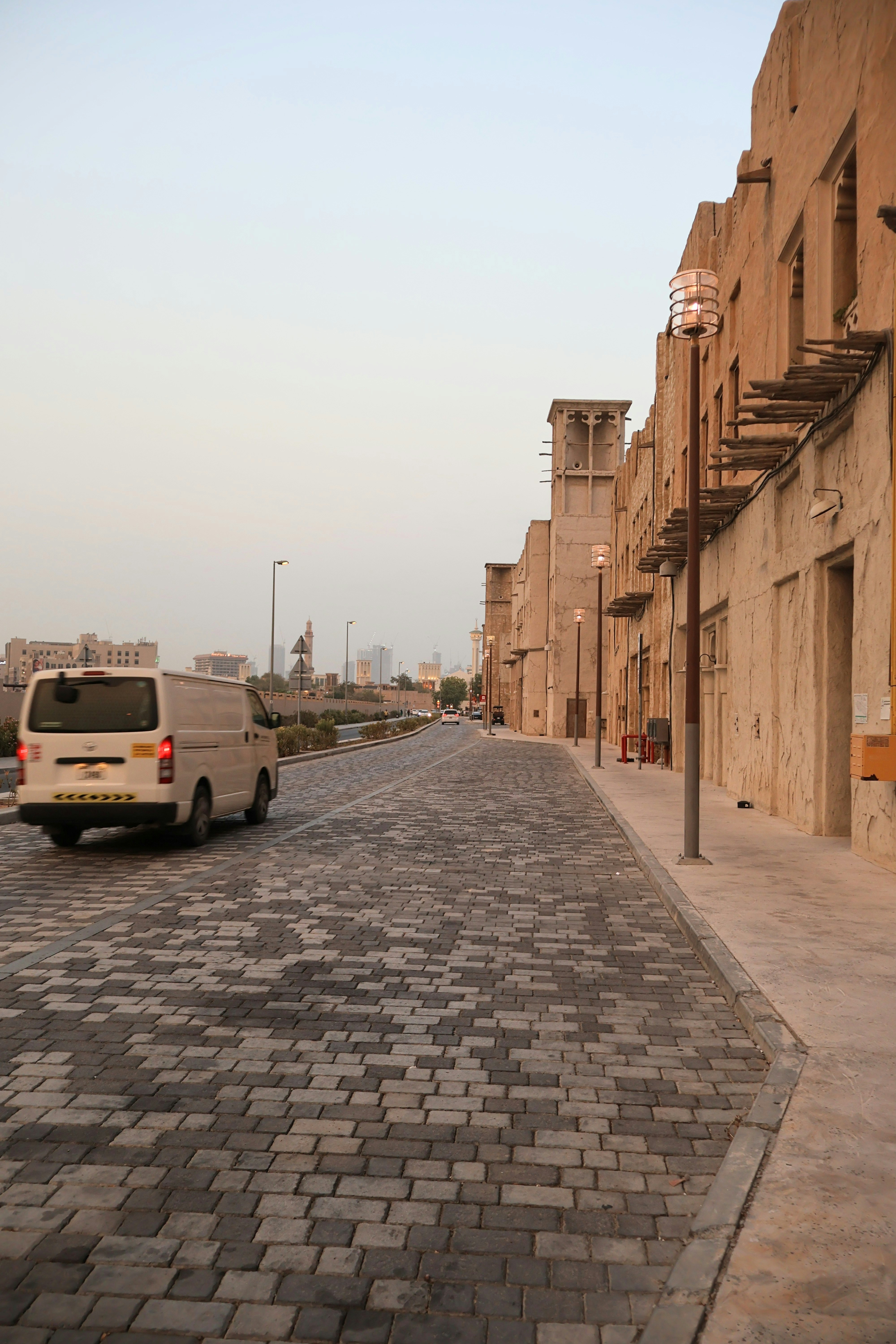 Cobblestone Avenue to a Desertic Horizon
