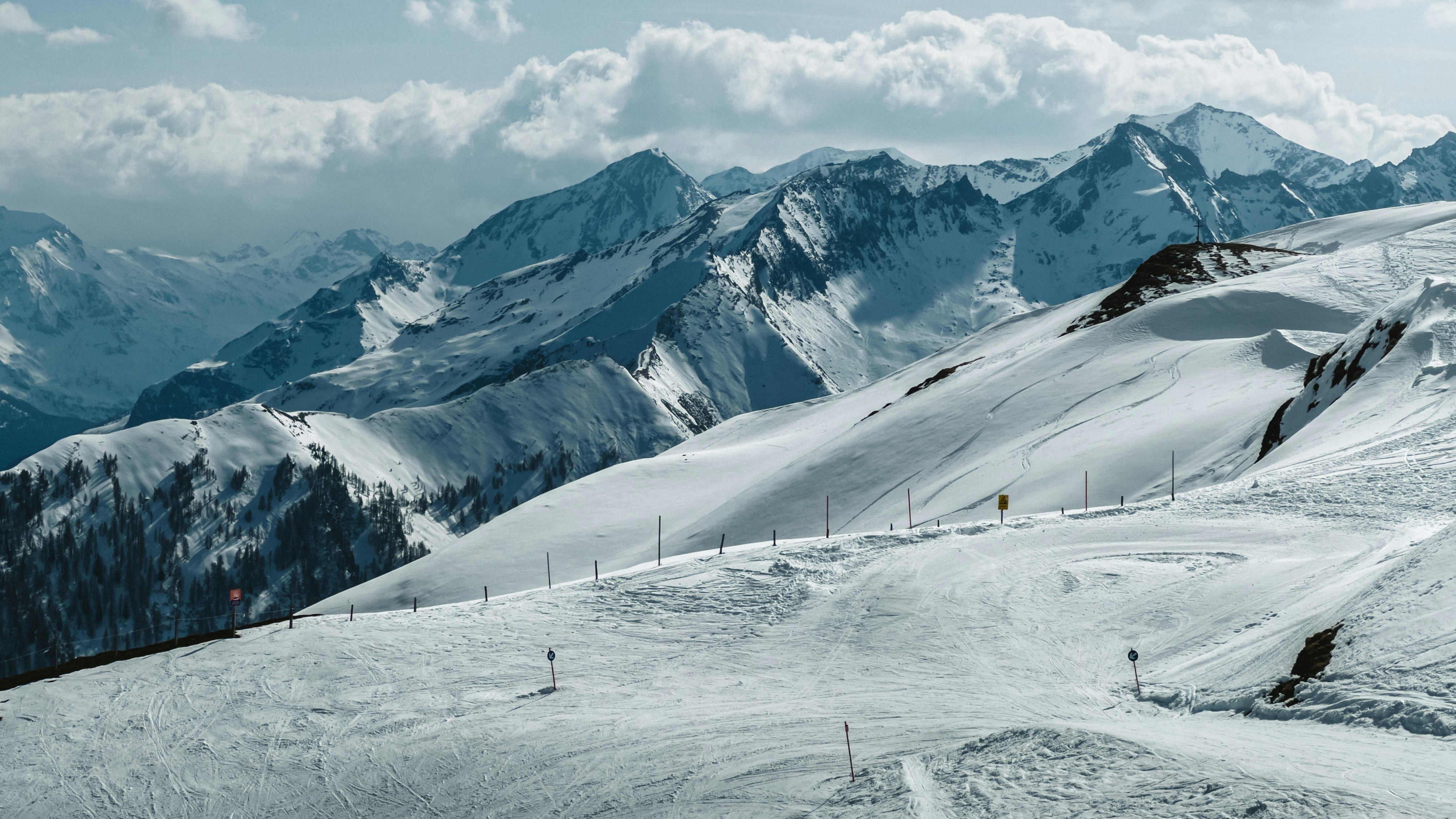 Snowbound Ridge: a lone skier threads a silent alpine pass