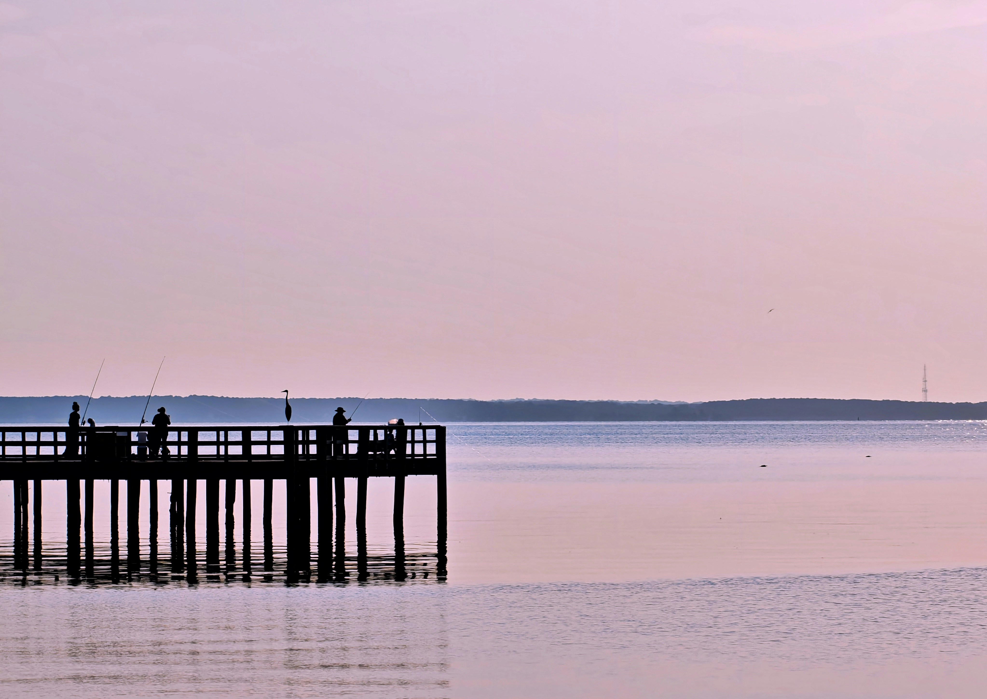 Soft Pastel Pier: Calm Silhouette at Dusk