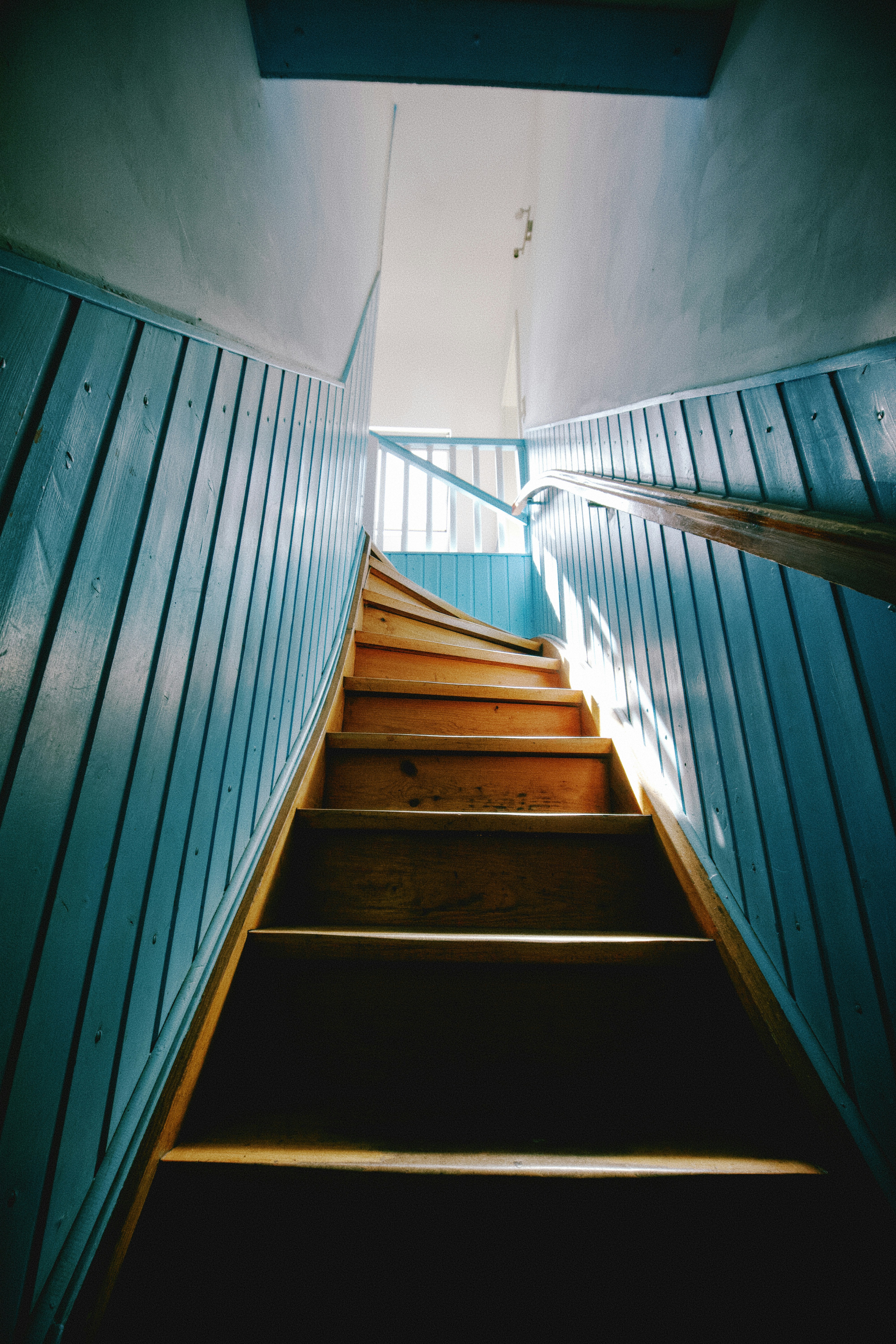 Blue-washed Stairwell to Light