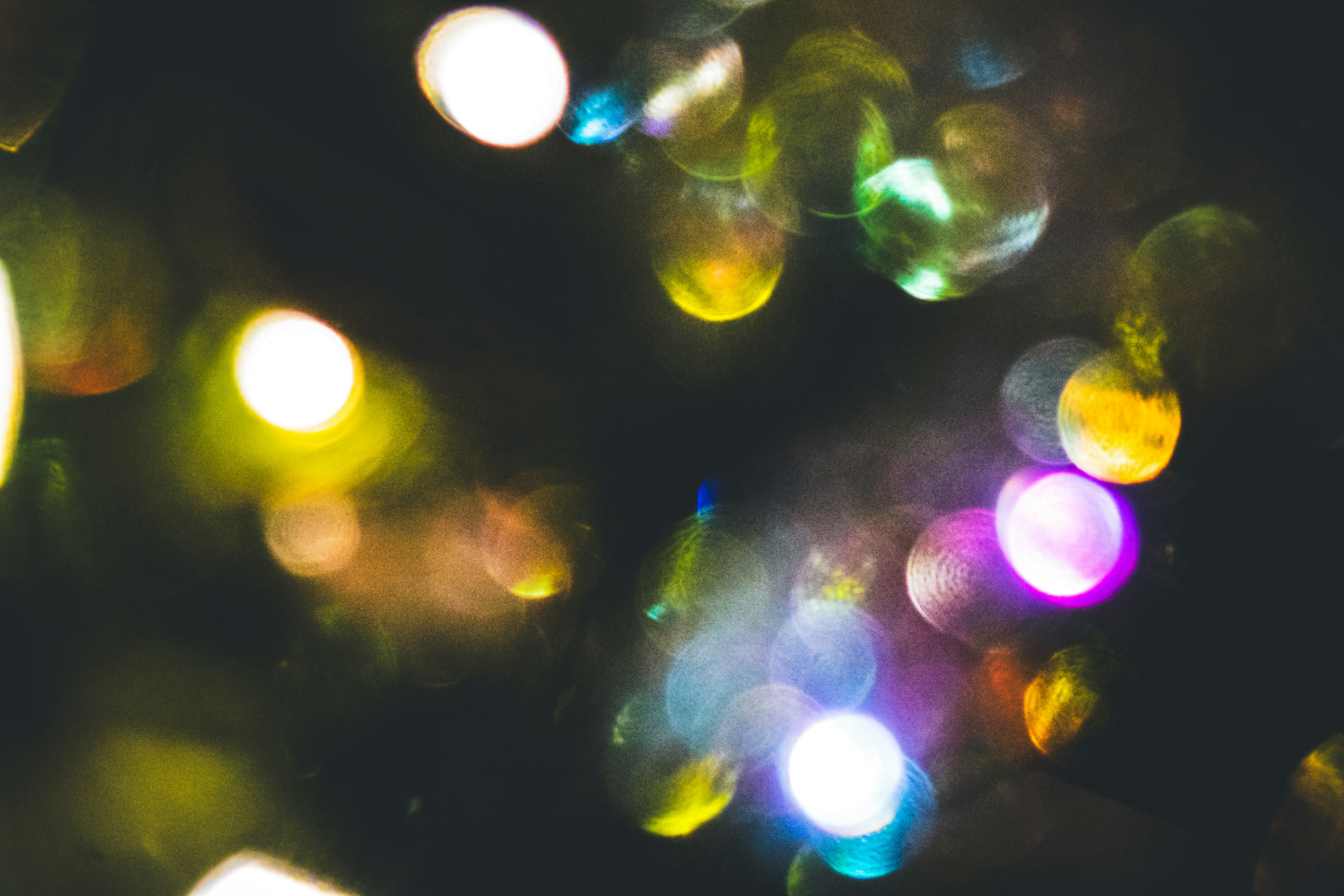 Bokeh Echoes: Neon Orbs in a Velvet Night