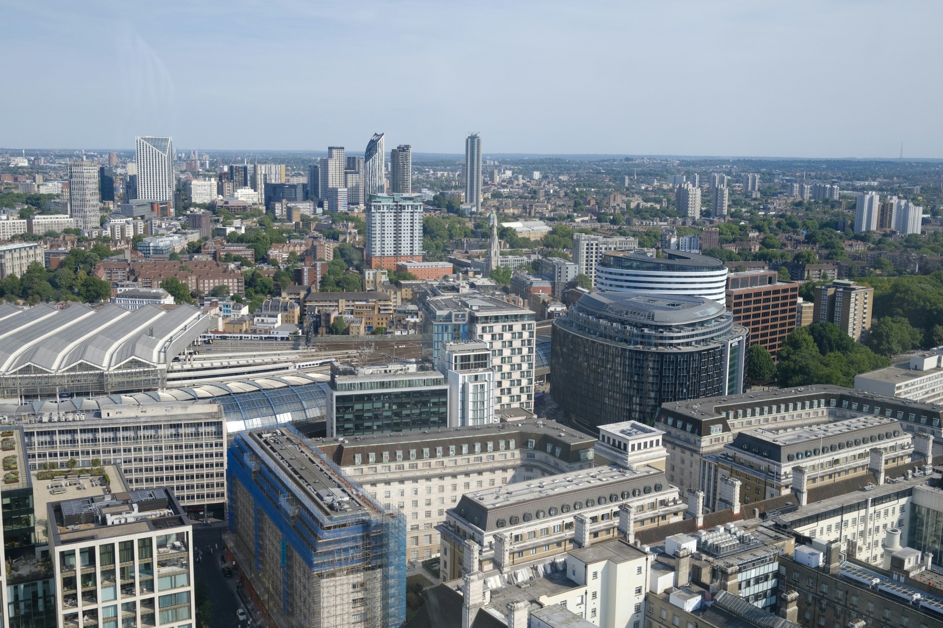 Aerial Panorama Over Modern Cityscape